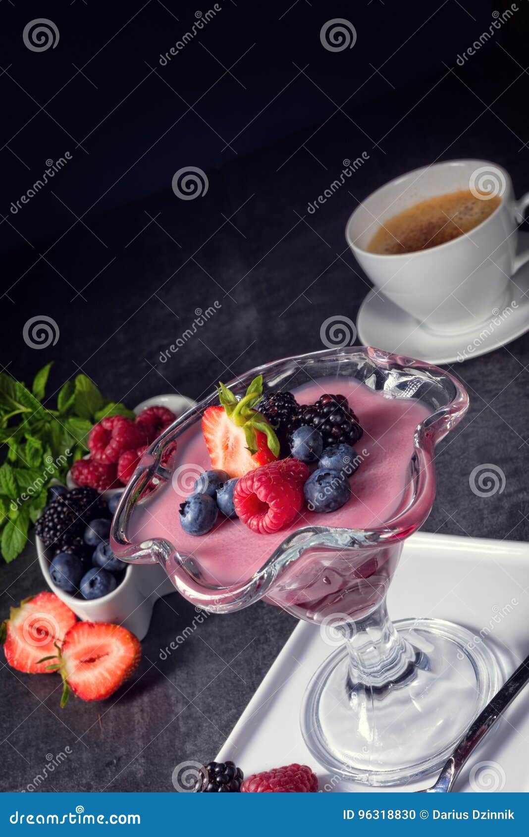 Delicious Pudding with Wild Berry Stock Photo - Image of meal, freshly ...