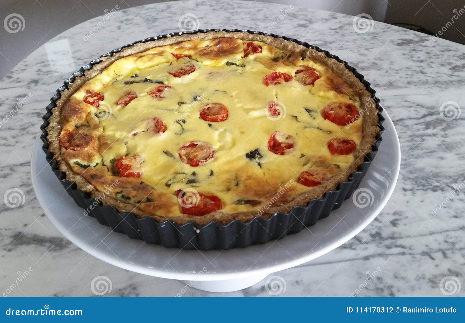 Delicious Quiche on Plate, Healthy and Appetizing Stock Photo - Image ...