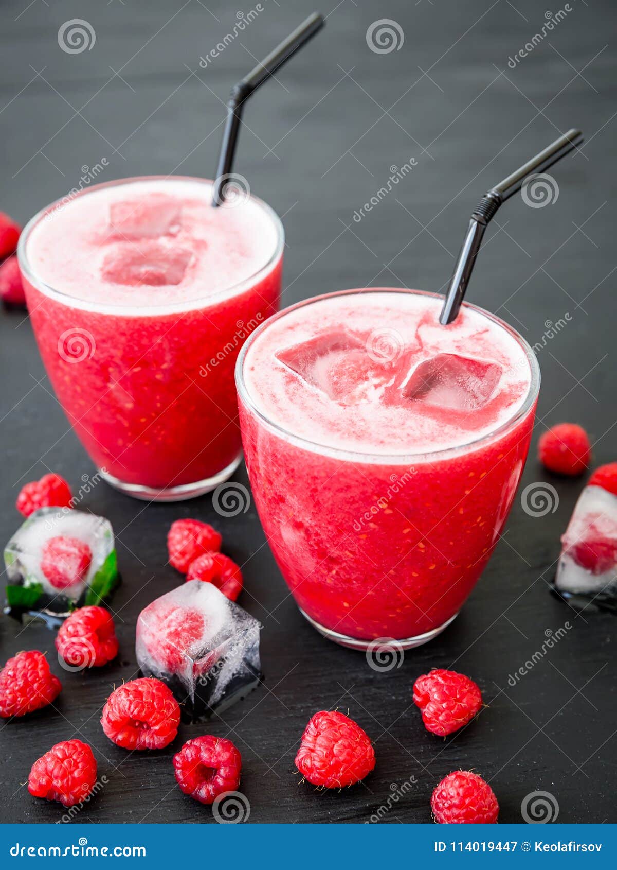 Delicious Raspberry Cold Refreshing Cocktail with Berries. Stock Image ...