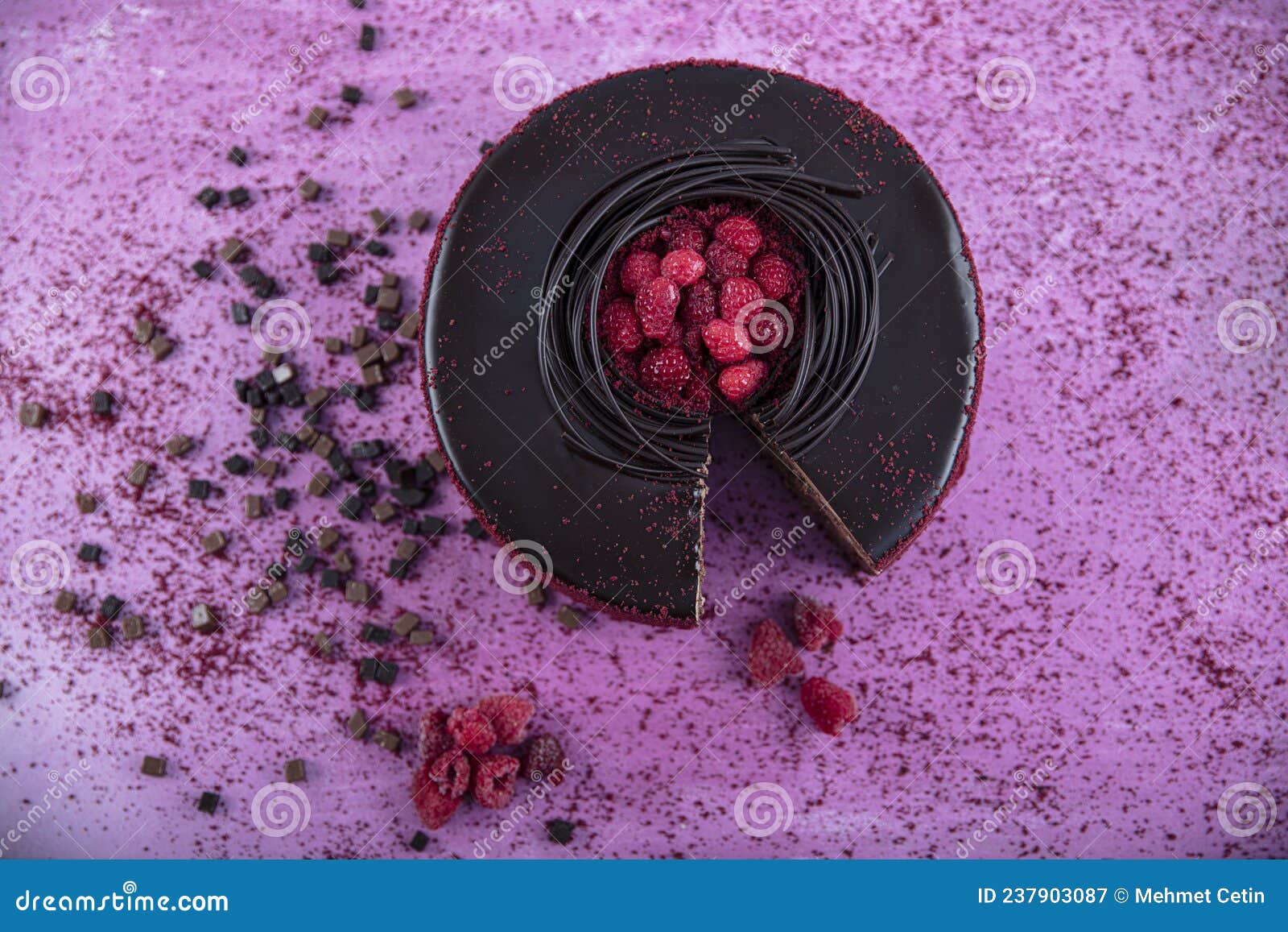 Delicious Raspberry Mourning Cake Made from Layers of Chocolate Genoise ...