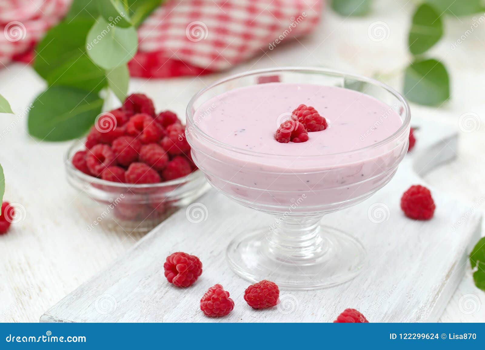 Delicious Raspberry Mousse in a Bowl Stock Photo - Image of product ...