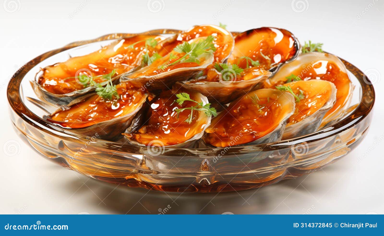 Delicious Raw Abalone in a Plate on White Background Stock Image ...