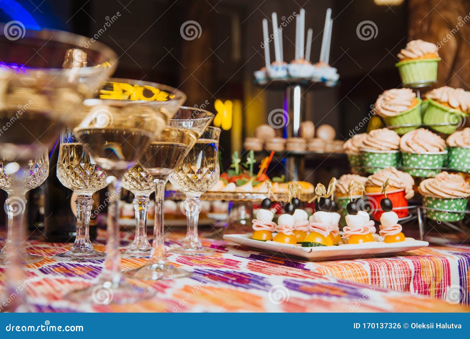 Candy bar open. stock photo. Image of buffet, horizontal - 170137326