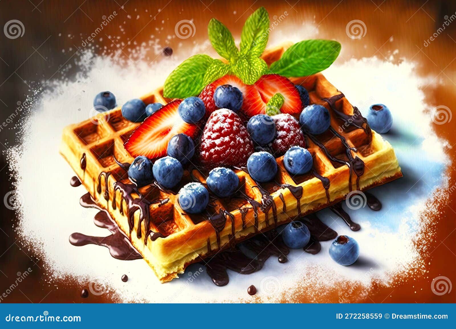 Waffles Food As Pastry Dessert Banner Design Vector Template ...