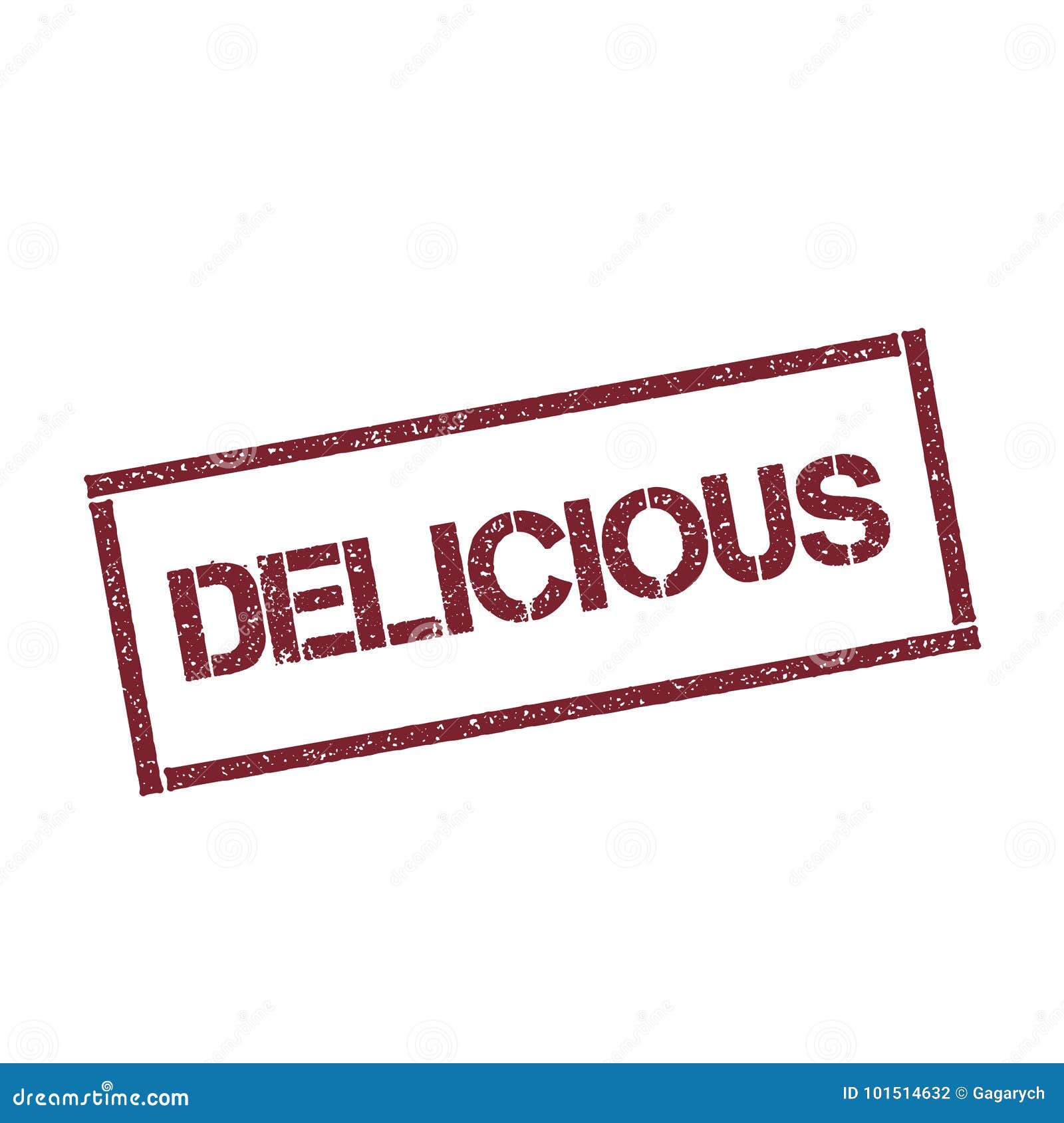 Delicious Rectangular Stamp. Stock Vector - Illustration of grungy ...