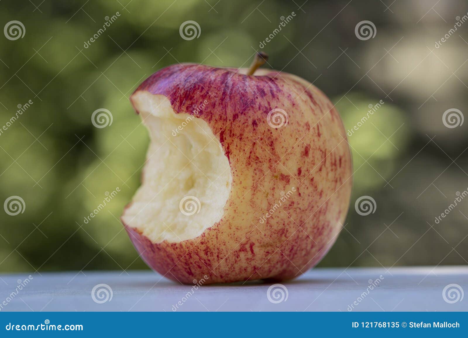 A Delicious Red Apple with a Bite Out of it Stock Image - Image of ...