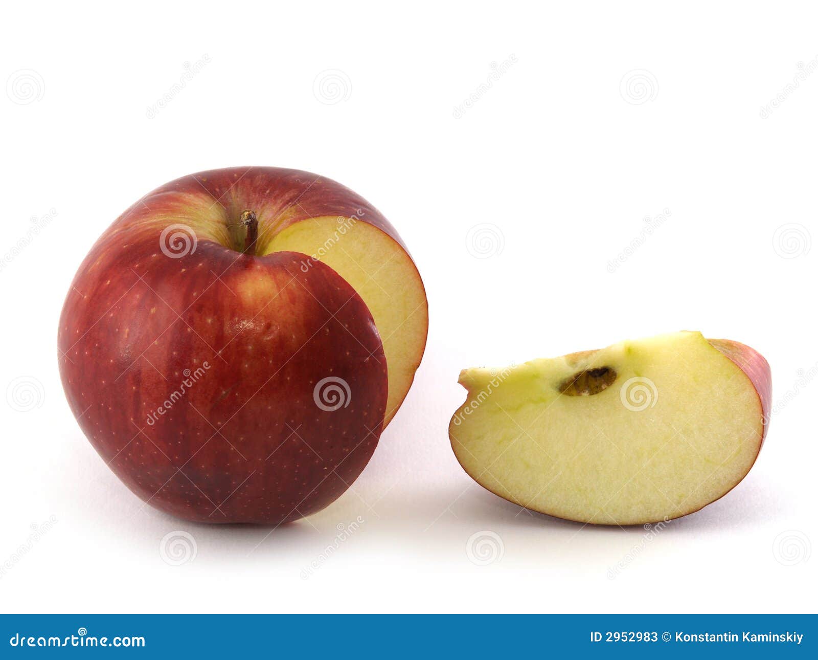 Delicious Red Apple and Slice Stock Image - Image of freshness ...