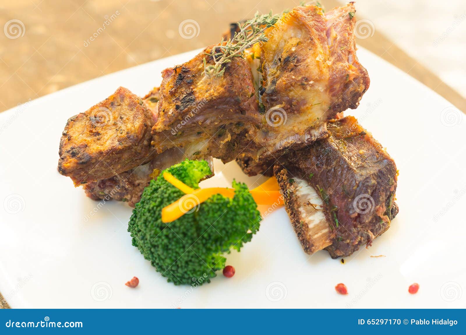 Delicious Rib Steak and Vegetables Placed on White Stock Photo - Image ...