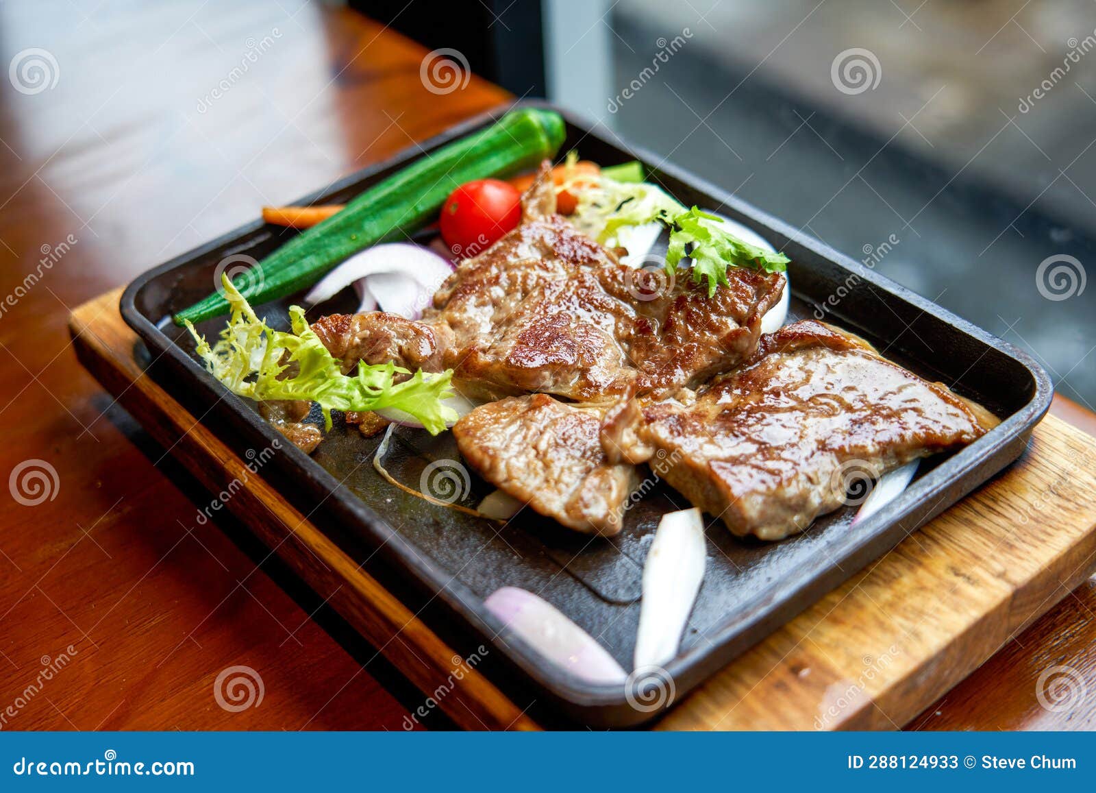 A Delicious Ribeye Steak in a Western Restaurant Stock Image - Image of ...