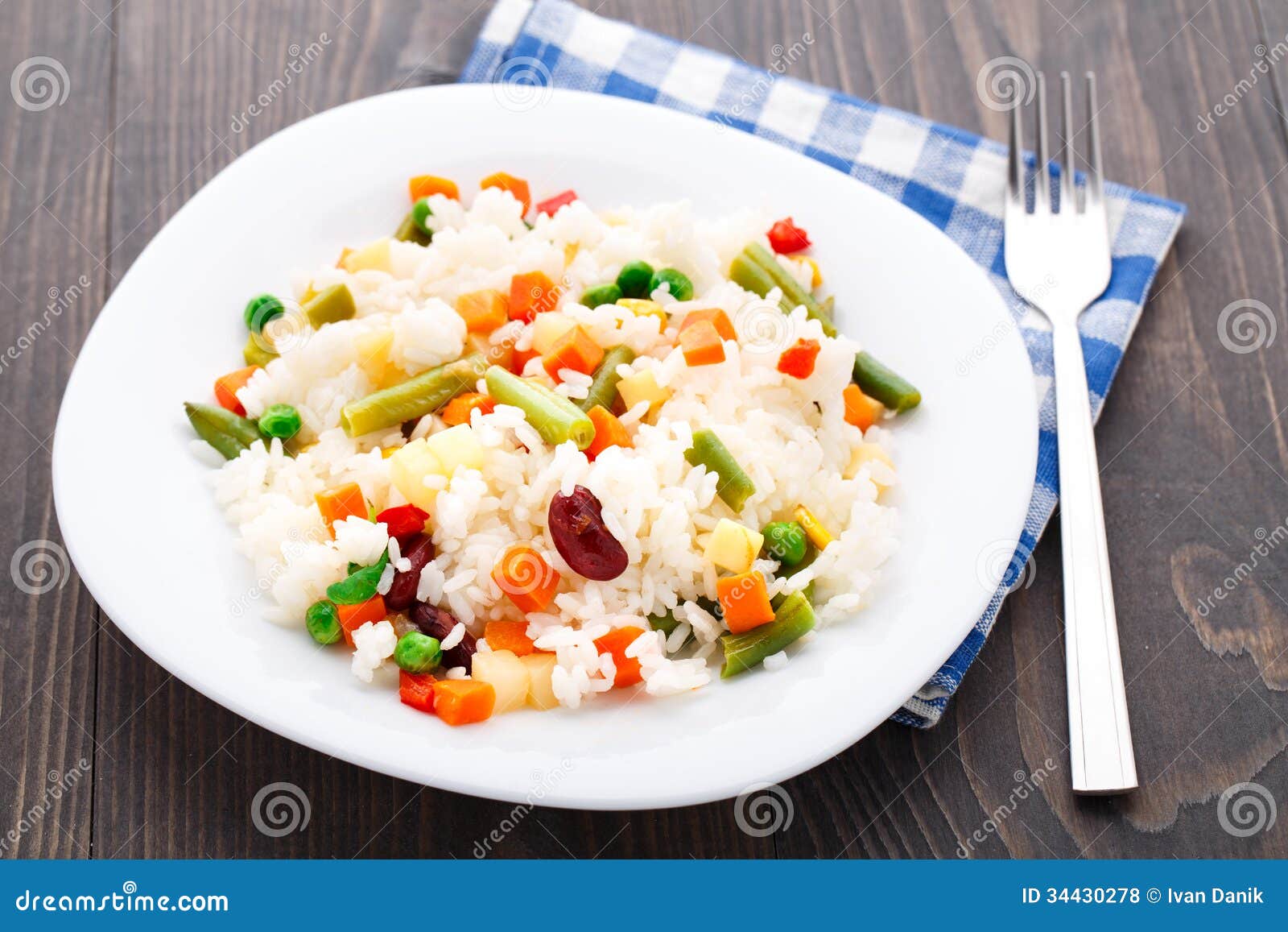 Delicious Rice with Vegetables Stock Photo - Image of fork, cooking ...