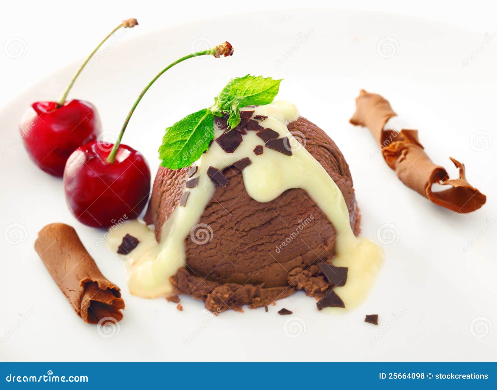 Delicious Rich Chocolate Icecream Dessert Stock Photo - Image of cream ...