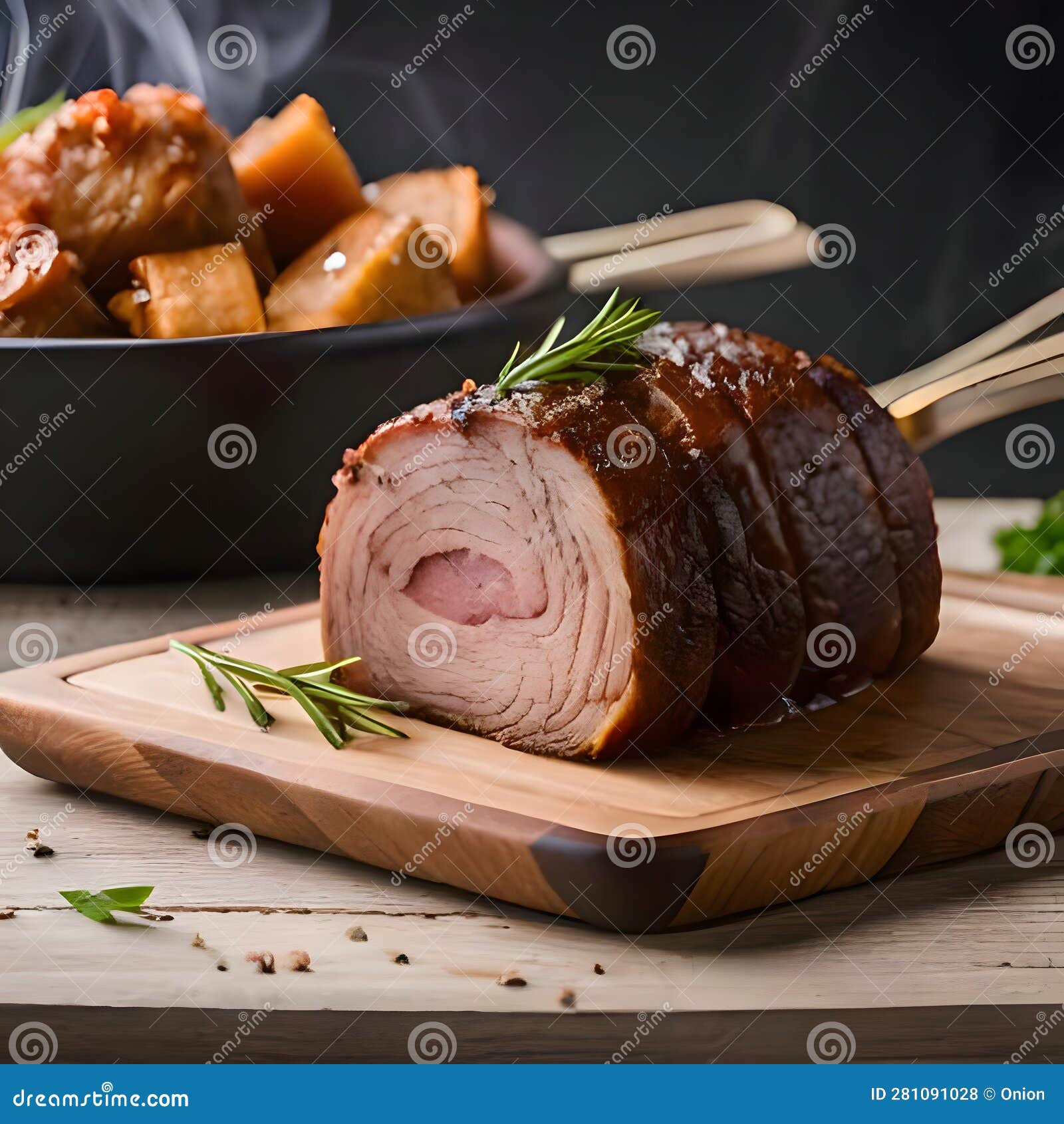 Delicious Roast Chicken Cooking In Stainless Steel Pan Tempting Aroma ...