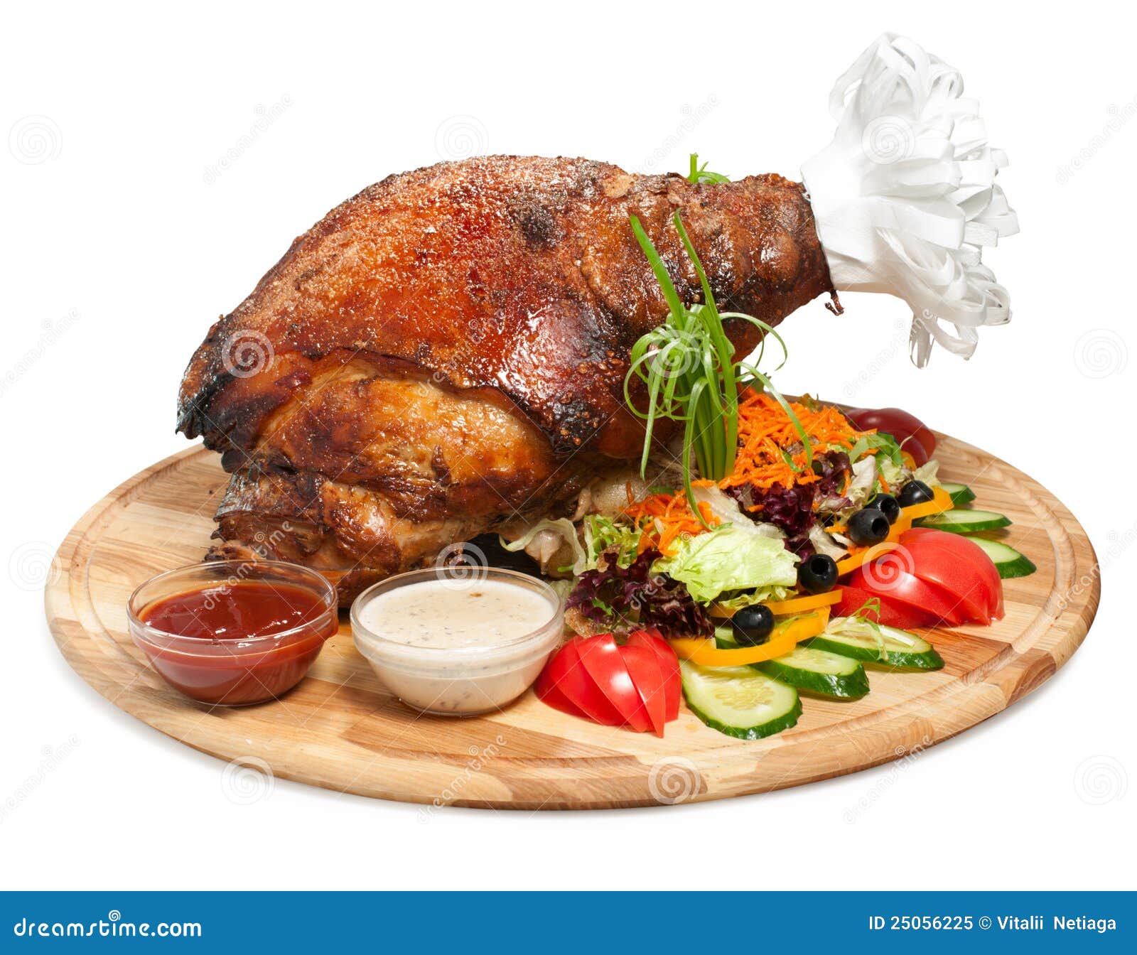 Delicious Roasted Pork Leg with Vegetables Stock Image - Image of meat ...