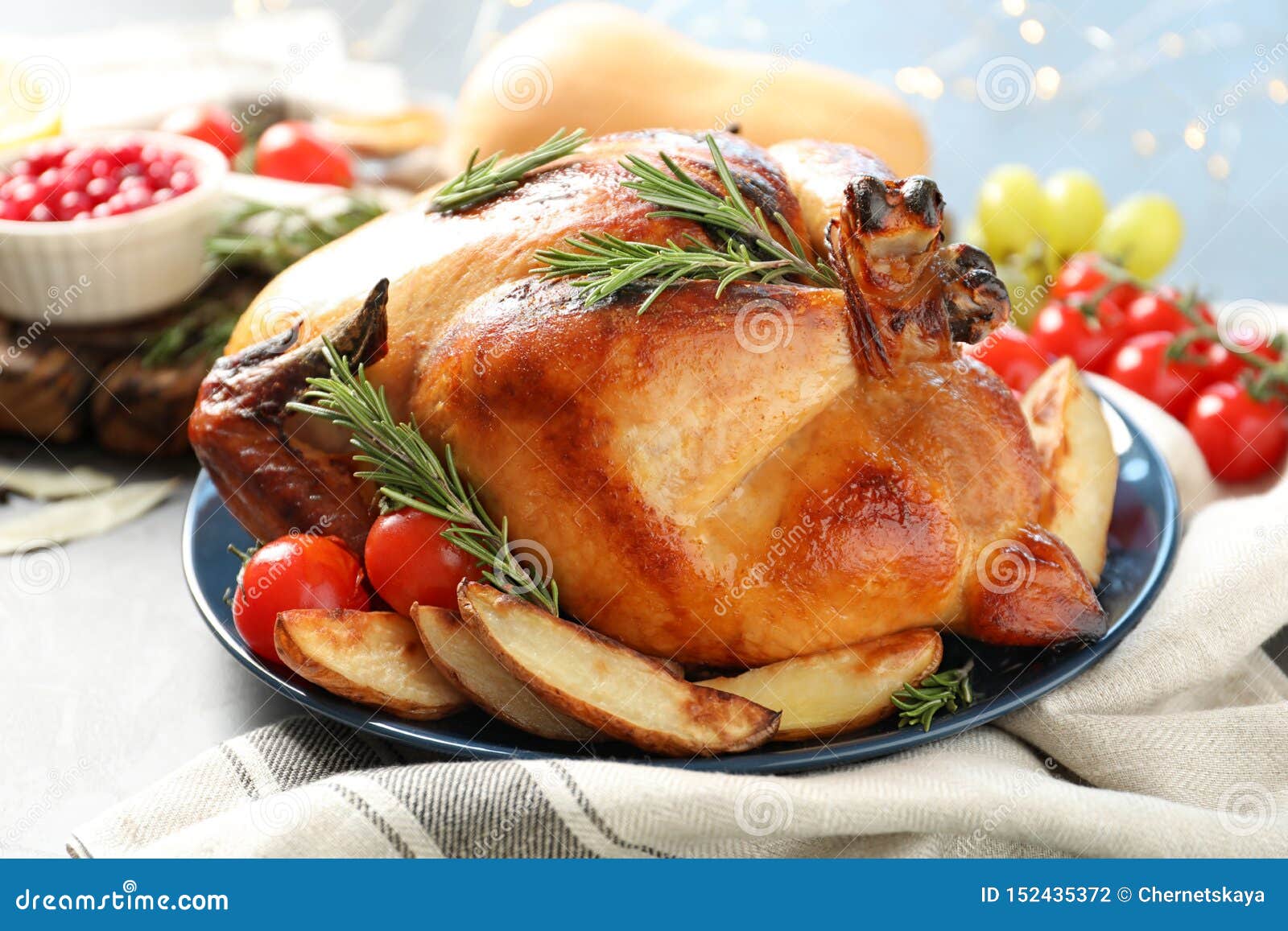 Delicious Roasted Turkey for Traditional Festive Dinner Stock Photo ...