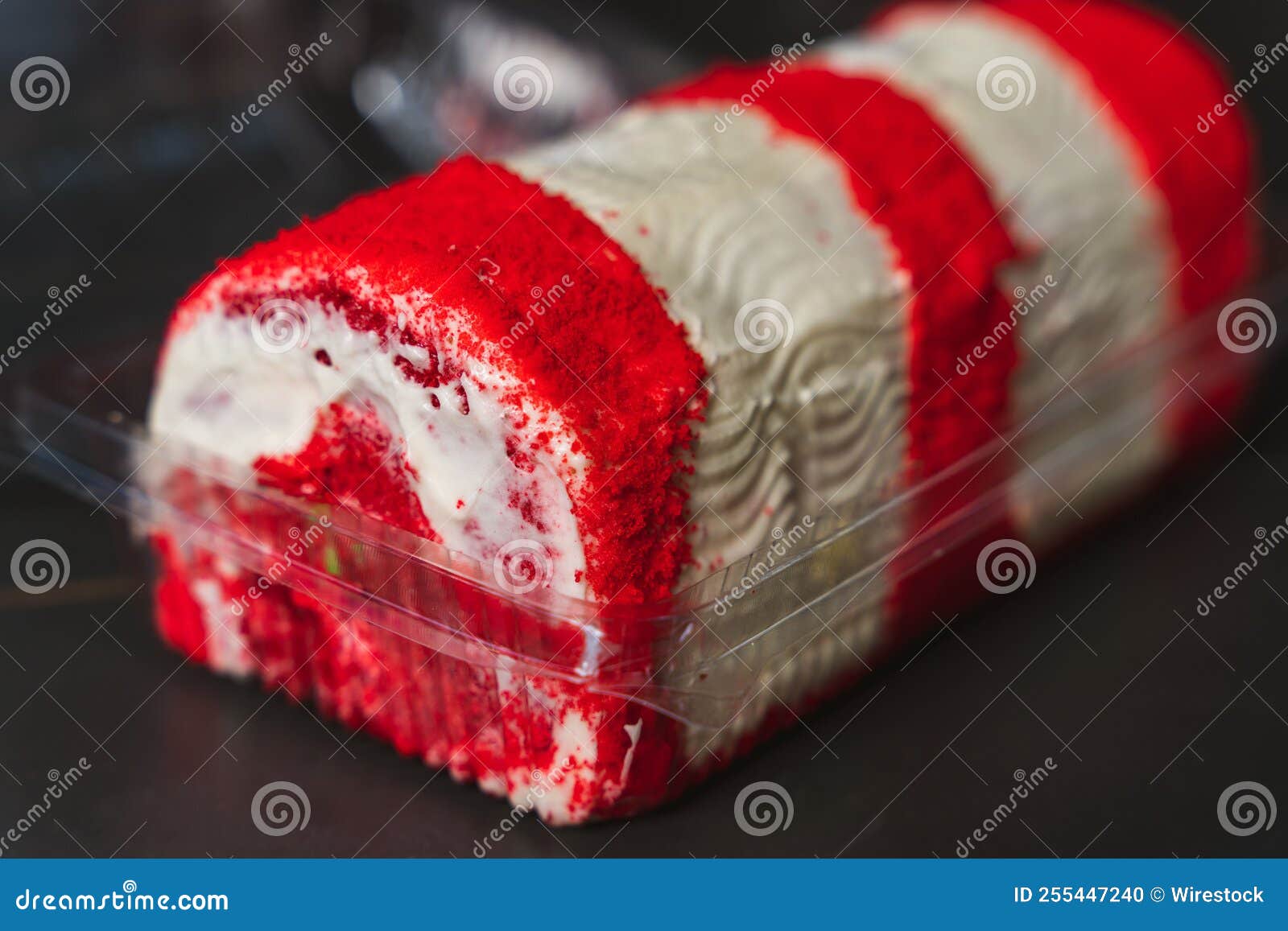 Delicious Roll Cake in Plastic Packaging Stock Photo - Image of ...