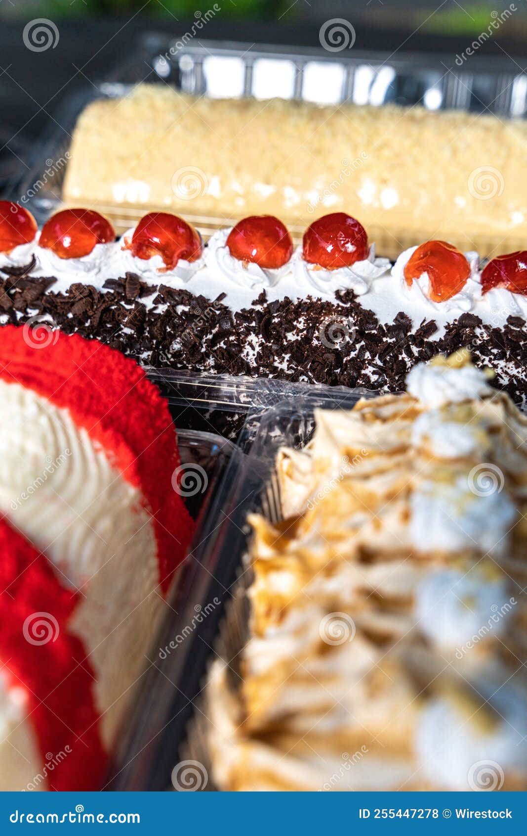 Delicious Roll Cakes in Plastic Containers Stock Photo - Image of ...