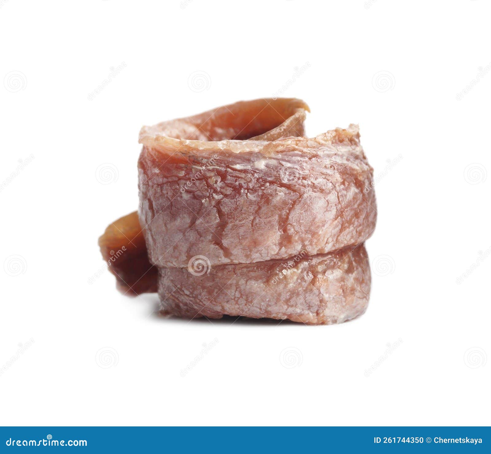 Delicious Rolled Anchovy Fillet Isolated on White Stock Photo - Image ...