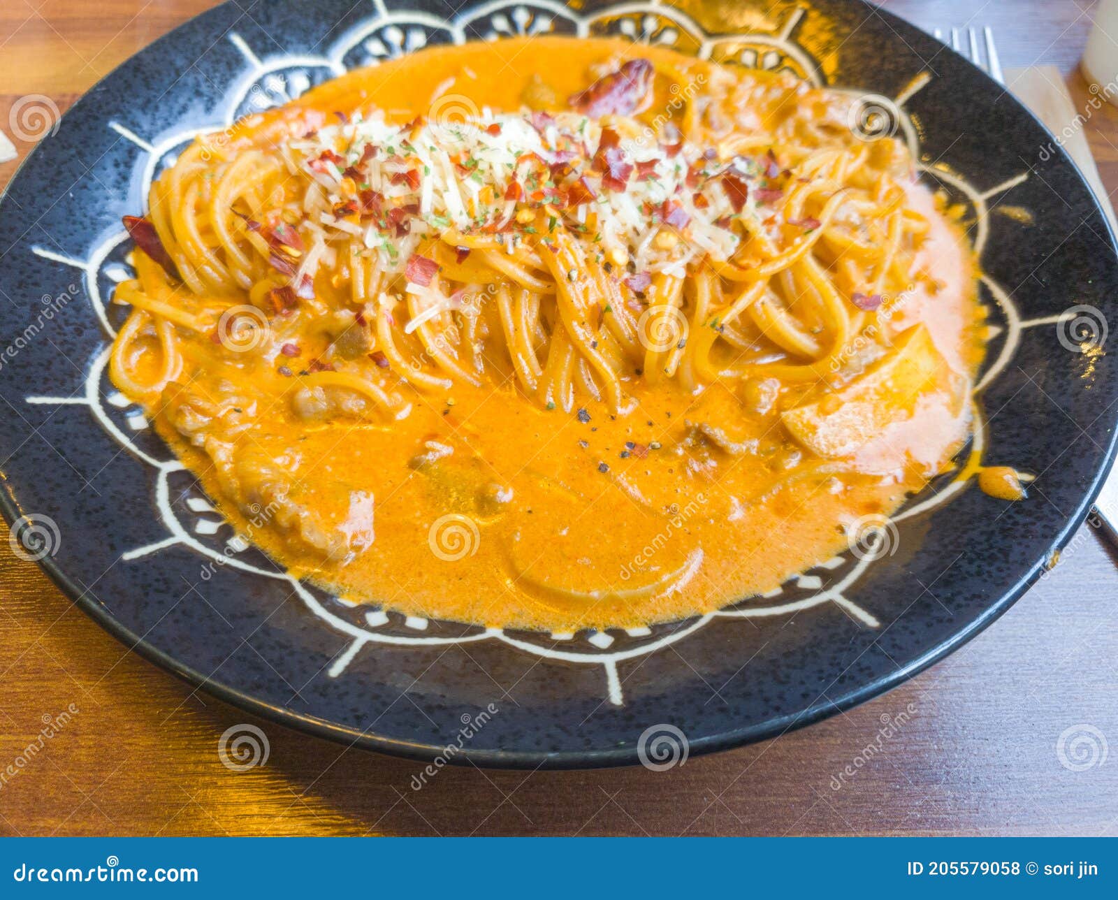A Delicious Rosette Pasta at Lunch Time Stock Photo - Image of ...