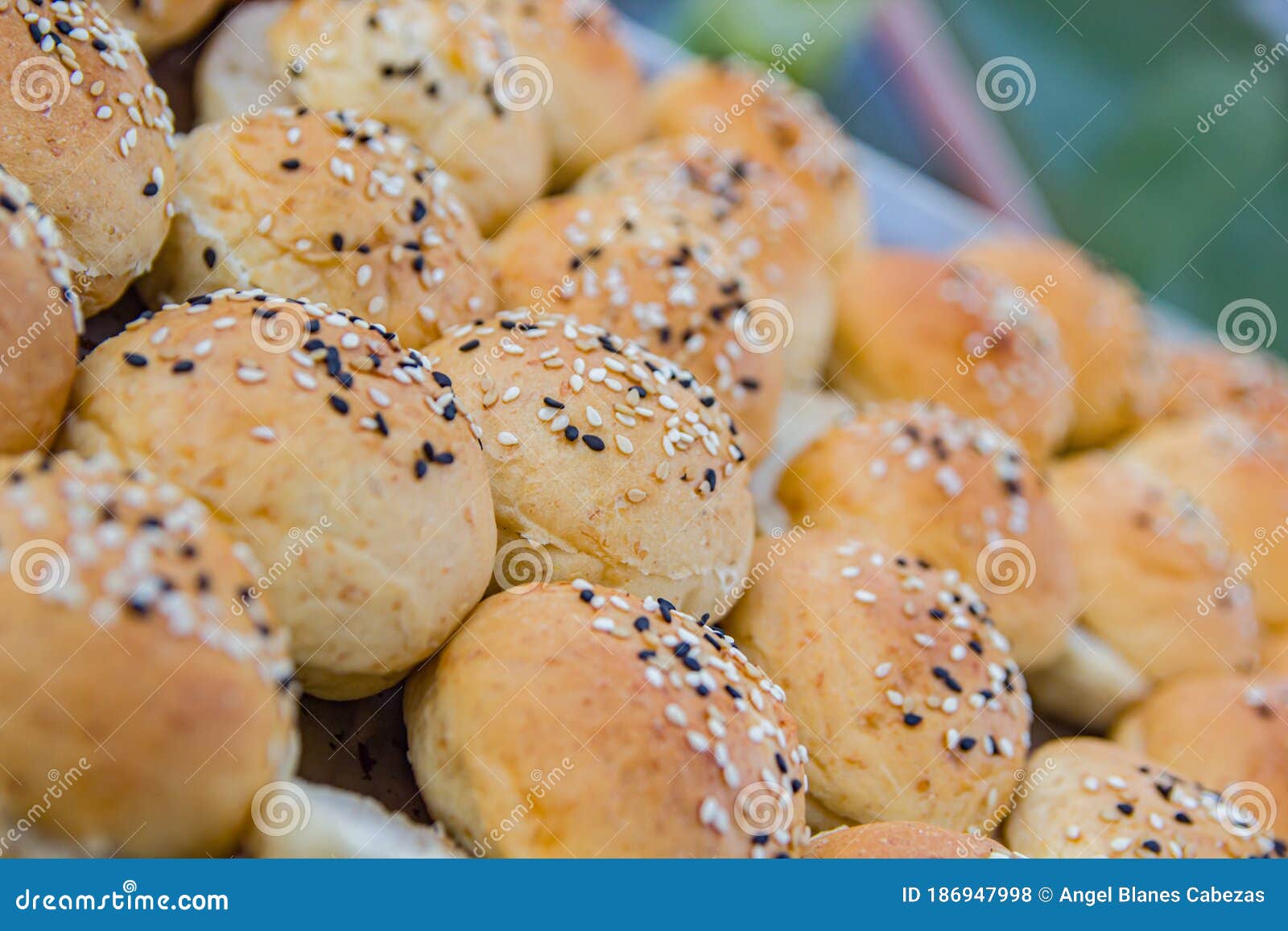 Delicious Round Bread Bites on a Plate in a Restaurant Stock Photo ...