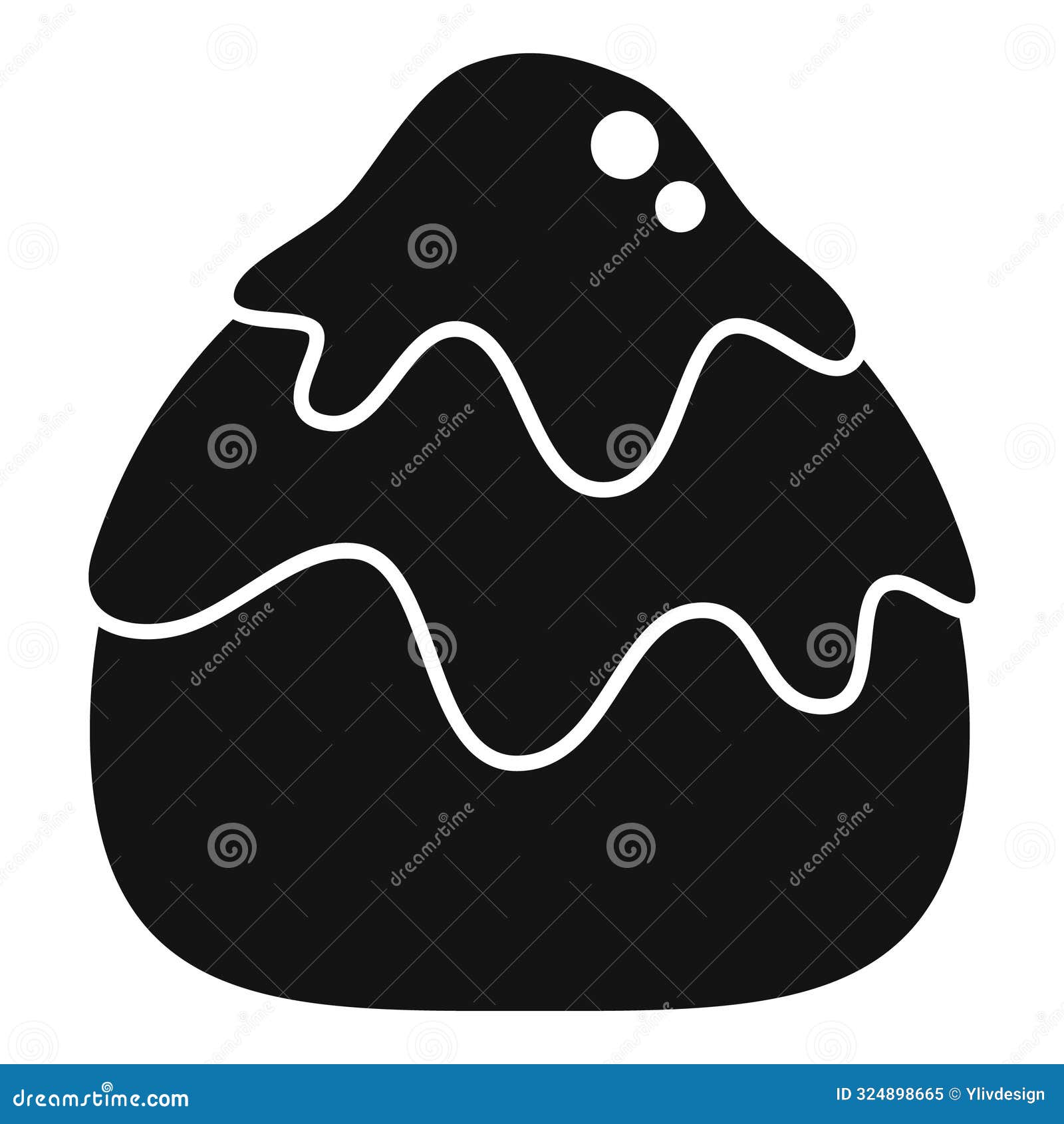 Round Cake With Icing And Sprinkles Being Iced With Wavy Lines Vector ...
