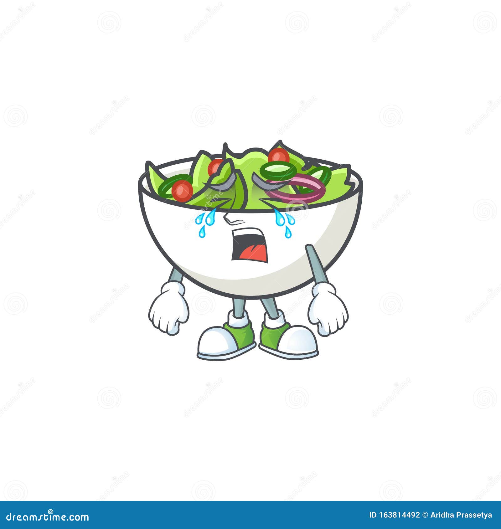 Delicious Salad of the Crying Cartoon Character Stock Vector ...