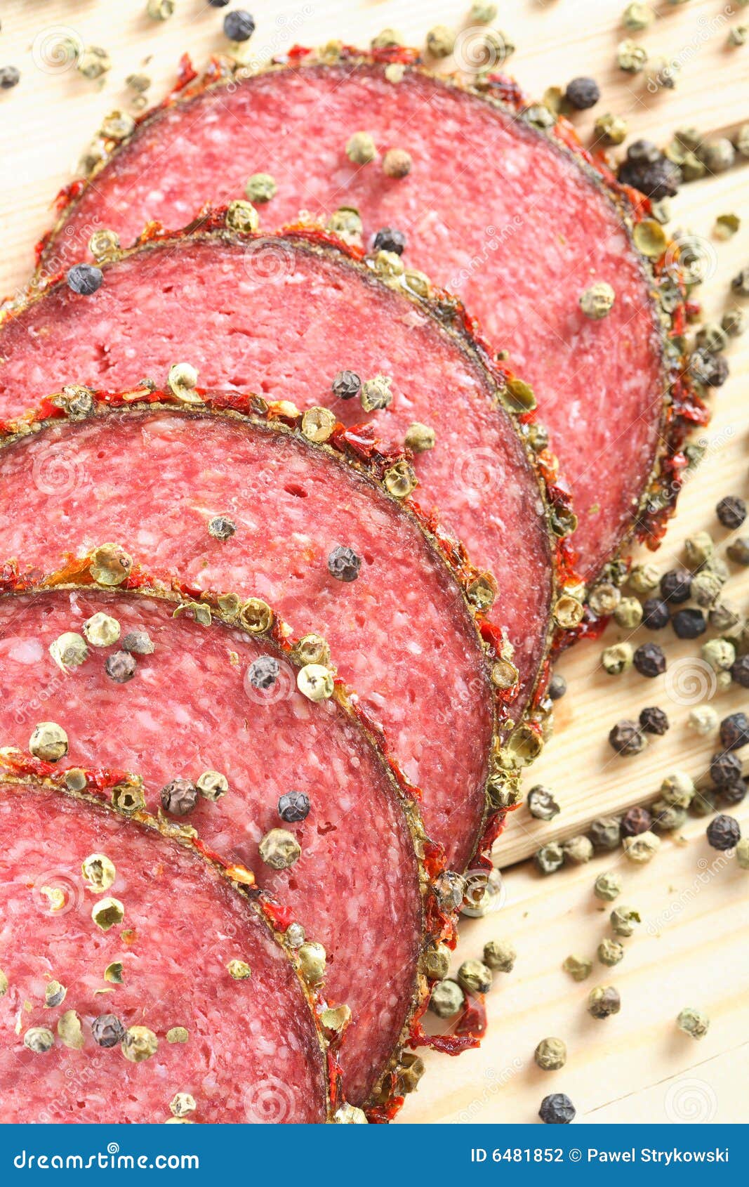 Delicious Salami and Pepper Stock Photo - Image of shot, studio: 6481852