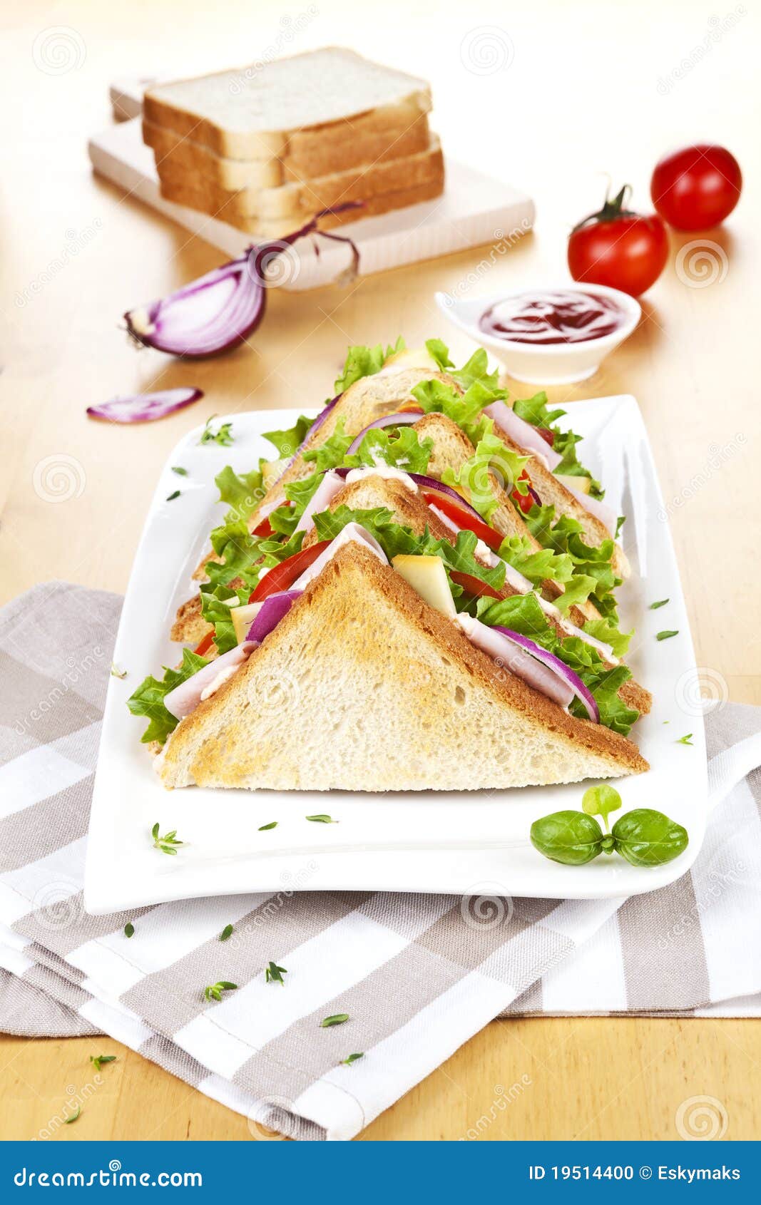Delicious sandwiches. stock photo. Image of cheese, leaves - 19514400