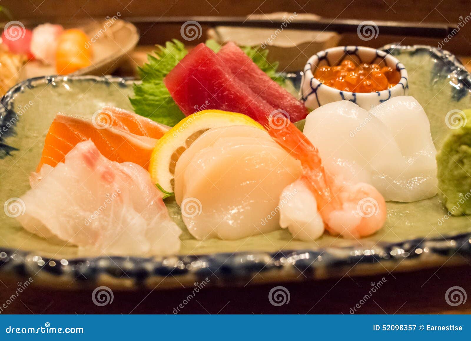 Delicious Sashimi on a Plate Stock Image - Image of soft, shrimp: 52098357