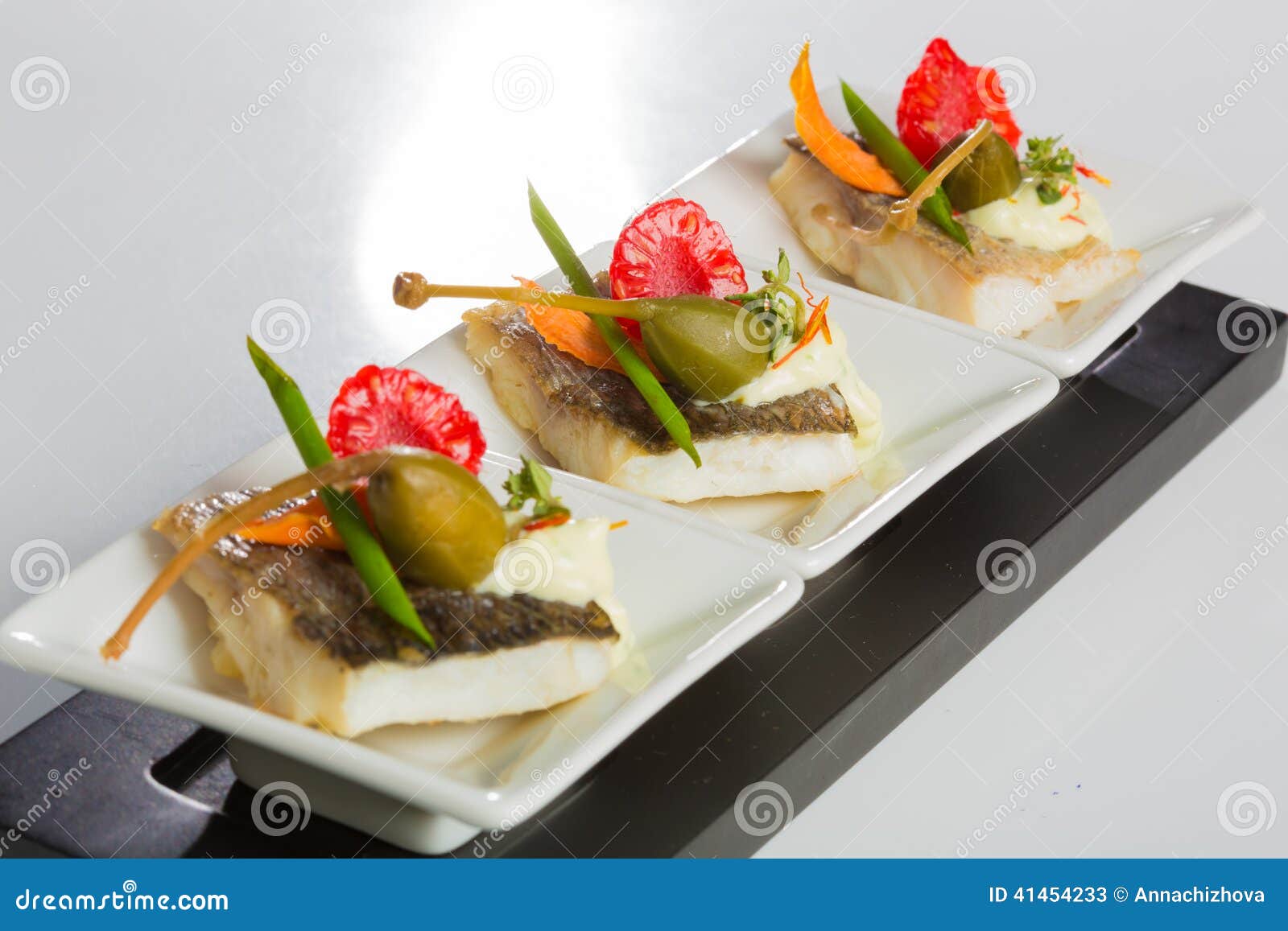 Delicious Seafood Appetizers - Catering Dish. Stock Image - Image of ...