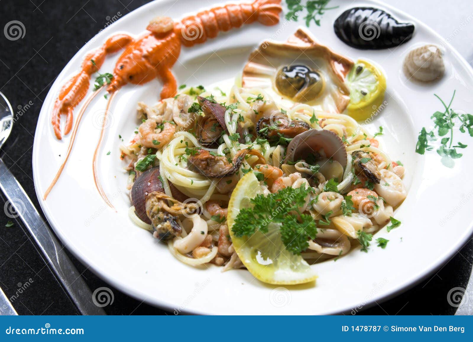 Delicious seafood dish stock image. Image of meal, main - 1478787
