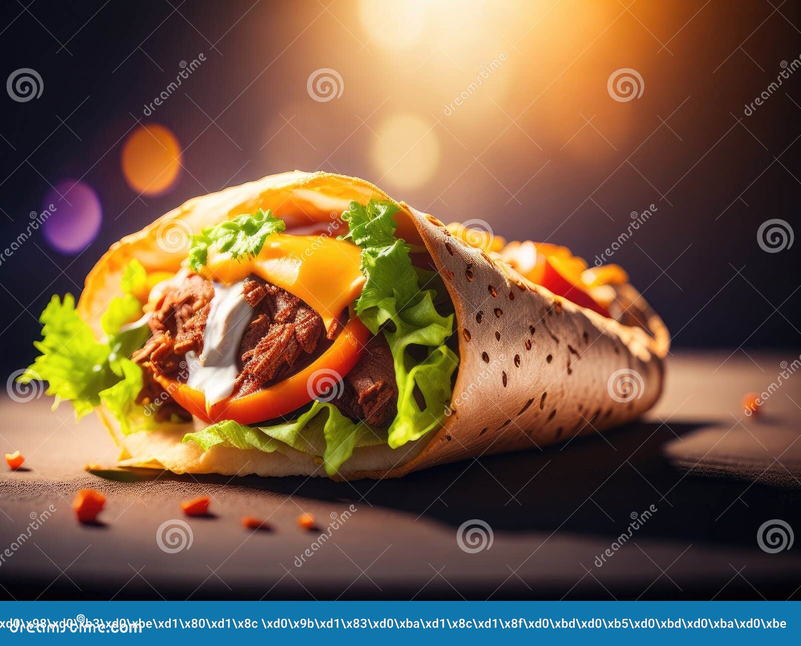 Delicious Shawarma Cut Out Bright Bokeh. Ai Generative Stock ...
