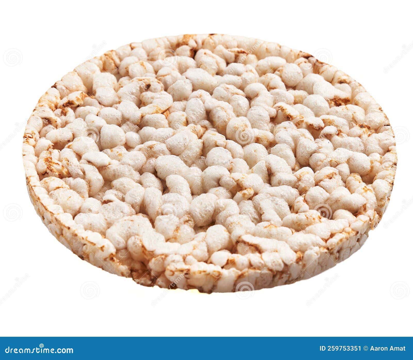 Delicious Single Rice Cake Over Isolated White Background Stock Image ...