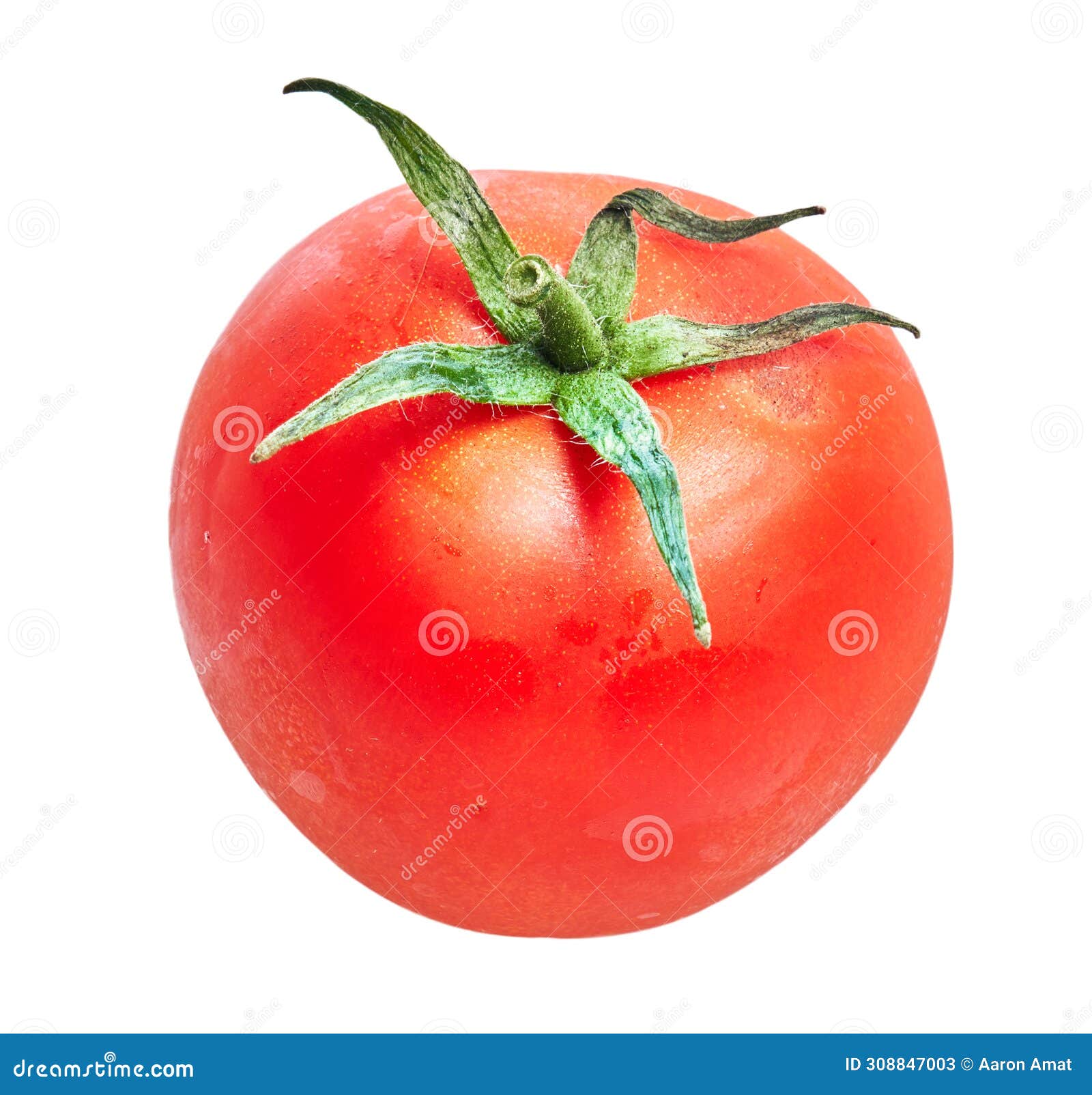 Delicious Single Tomato Over Isolated White Background Stock Image ...
