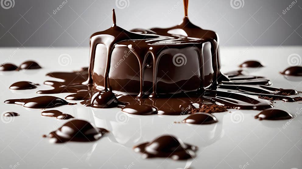 Delicious Slice of Chocolate Cake with Dripping Melted Chocolate ...