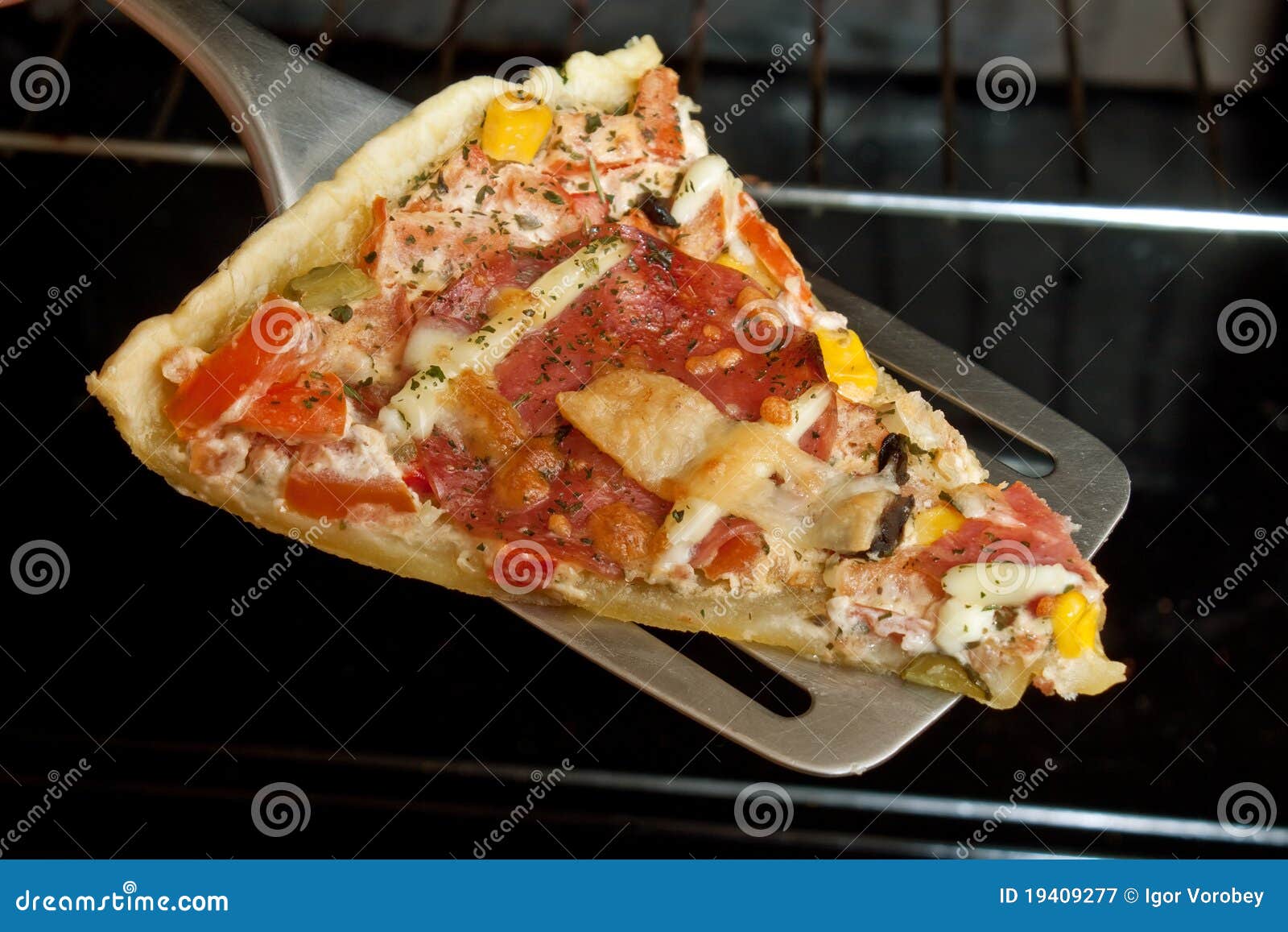Delicious slice of pizza stock image. Image of italy - 19409277