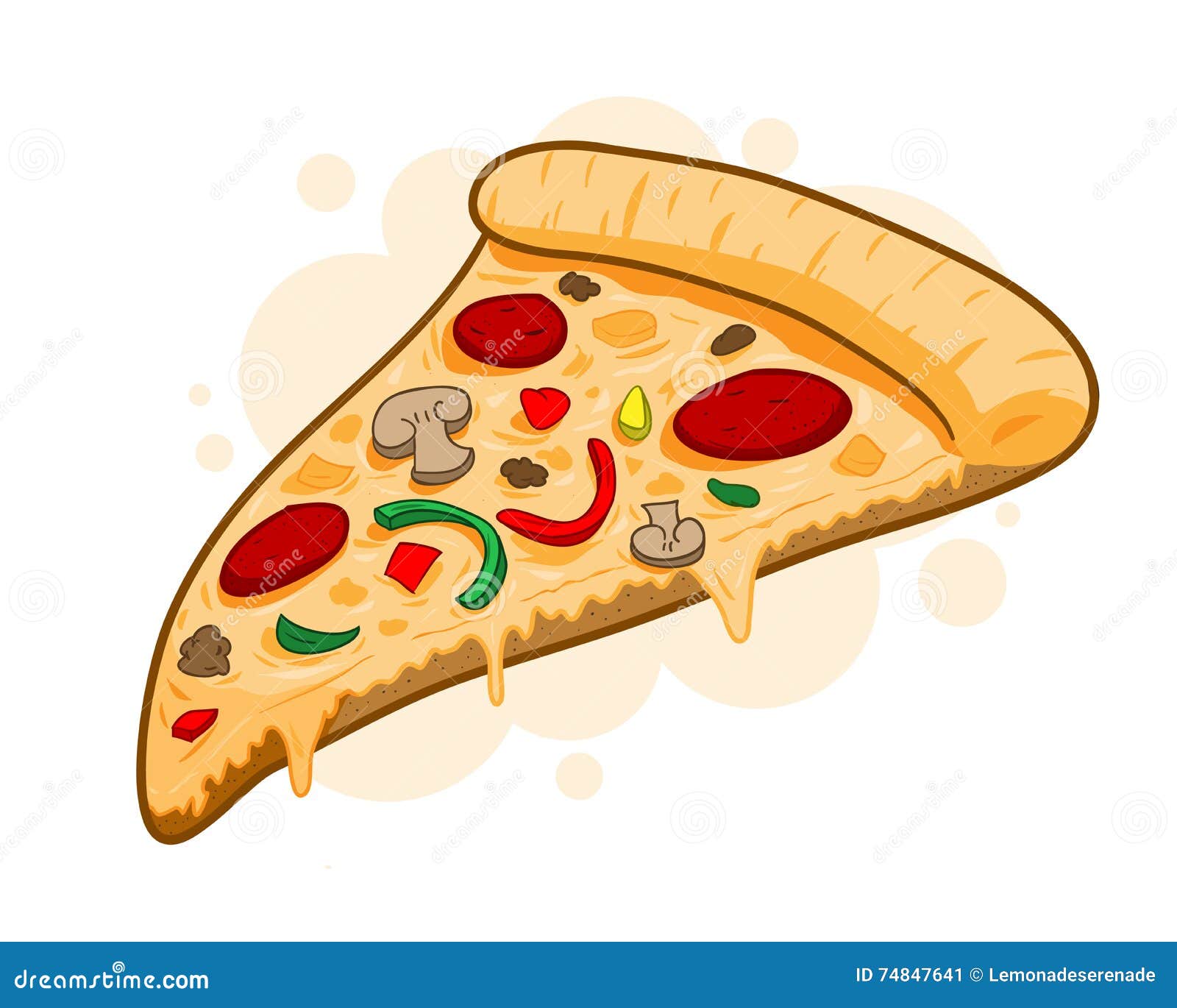 Delicious Slice of Pizza Vector Illustration Stock Vector ...