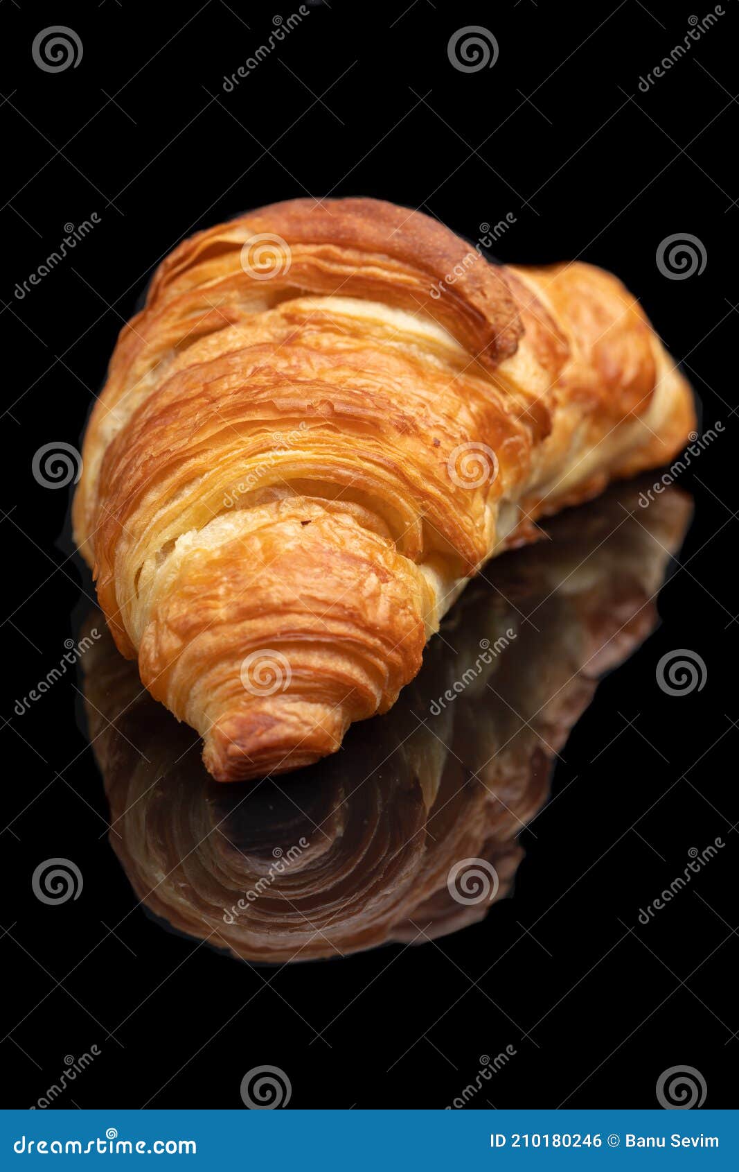 Delicious Snack Croissant on Black Stock Photo - Image of homemade ...