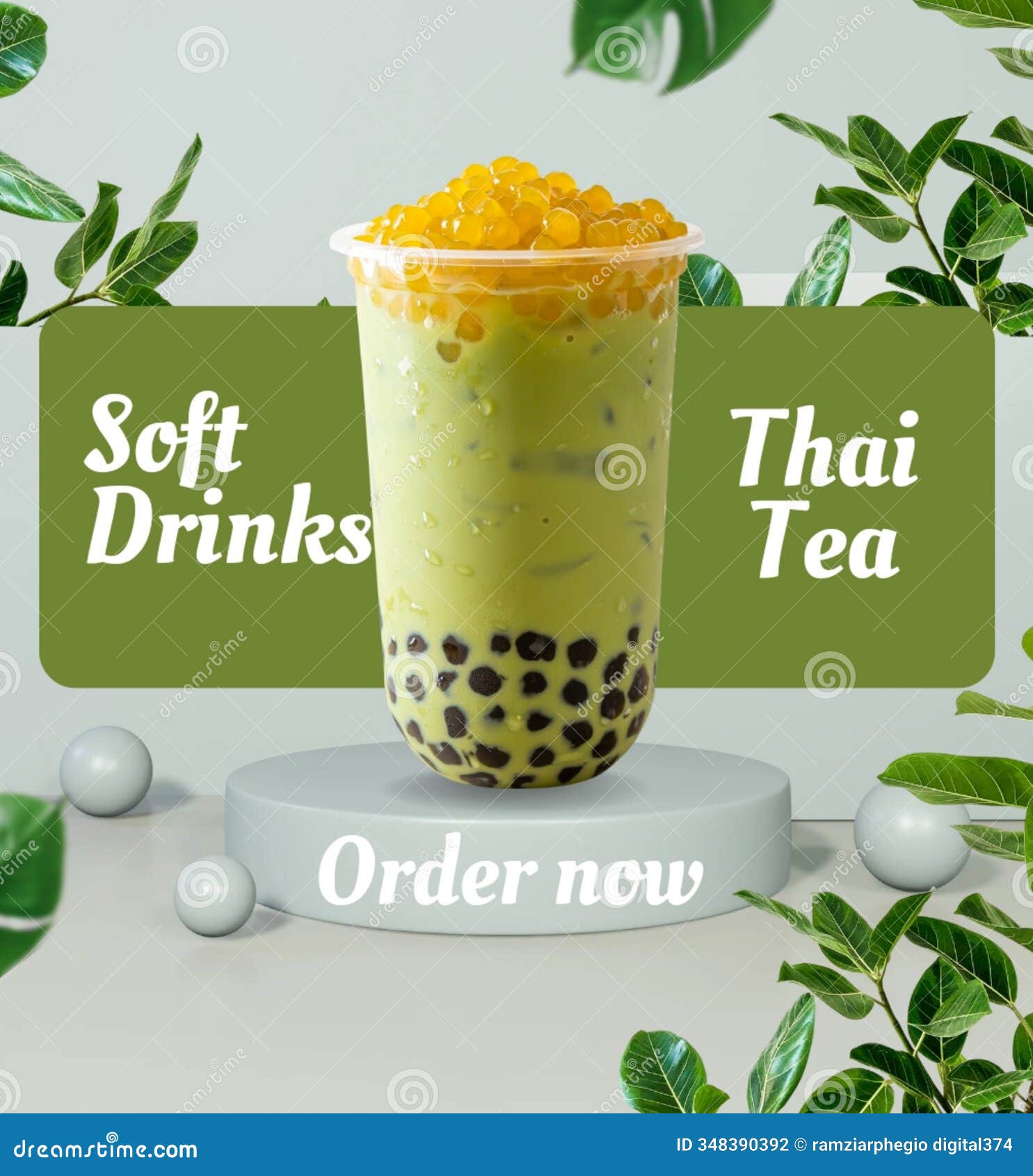 Delicious Soft Drinks Thai Tea Stock Photo - Image of soft, thai: 348390392