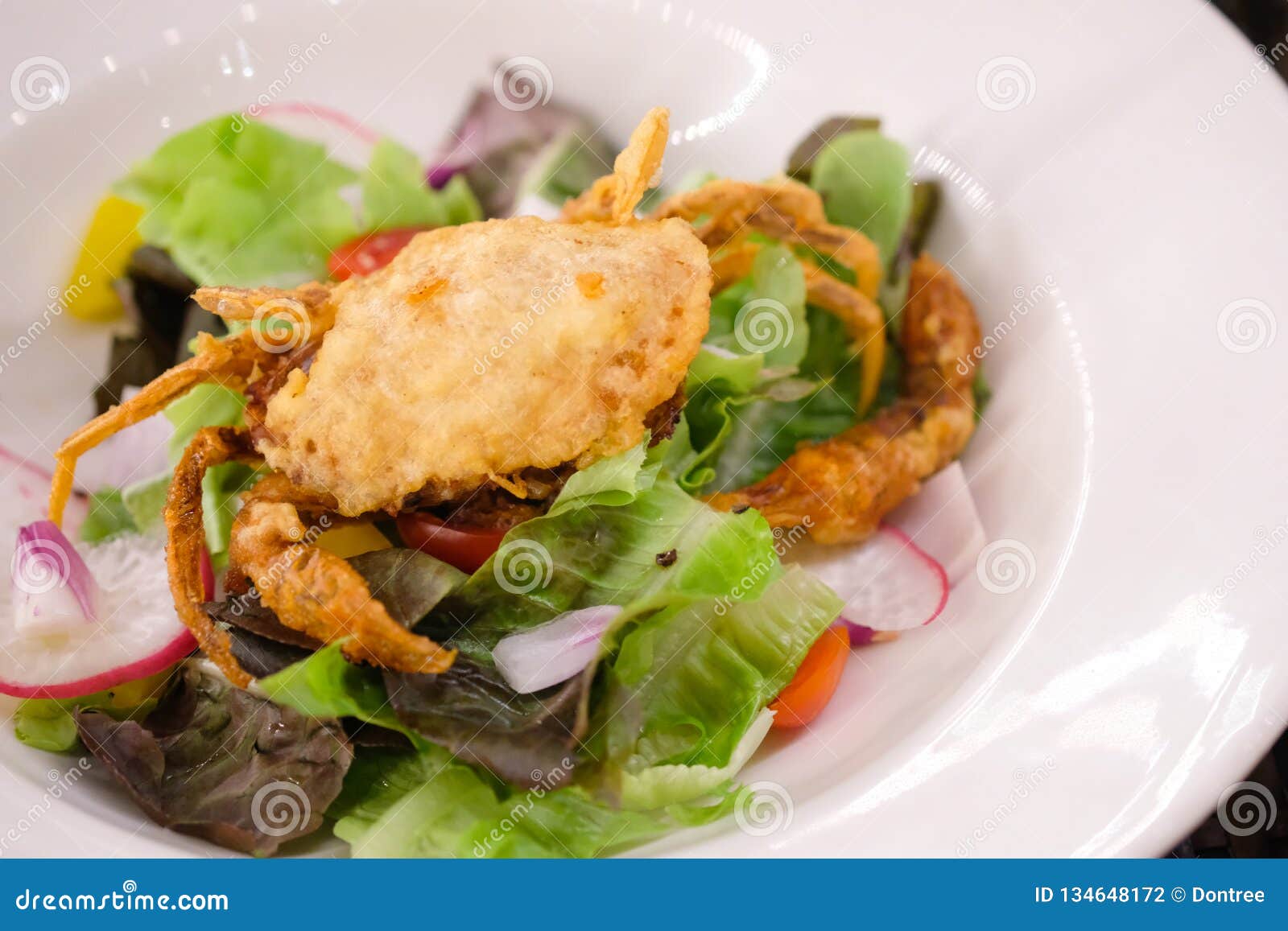 Delicious of Soft Shell Crab Salad Stock Photo - Image of cook ...