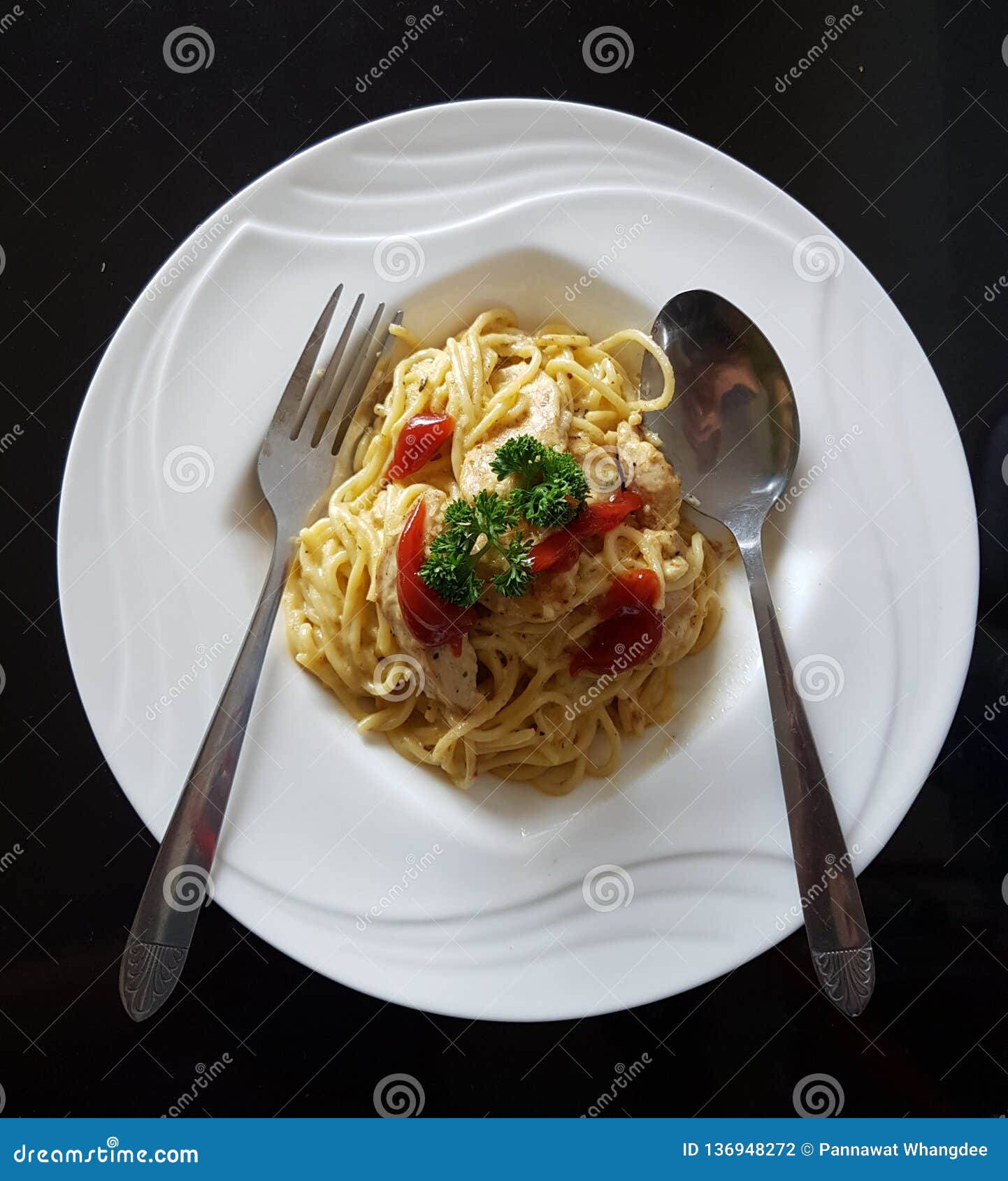 Delicious spaghetti stock photo. Image of cooking, spaghetti - 136948272