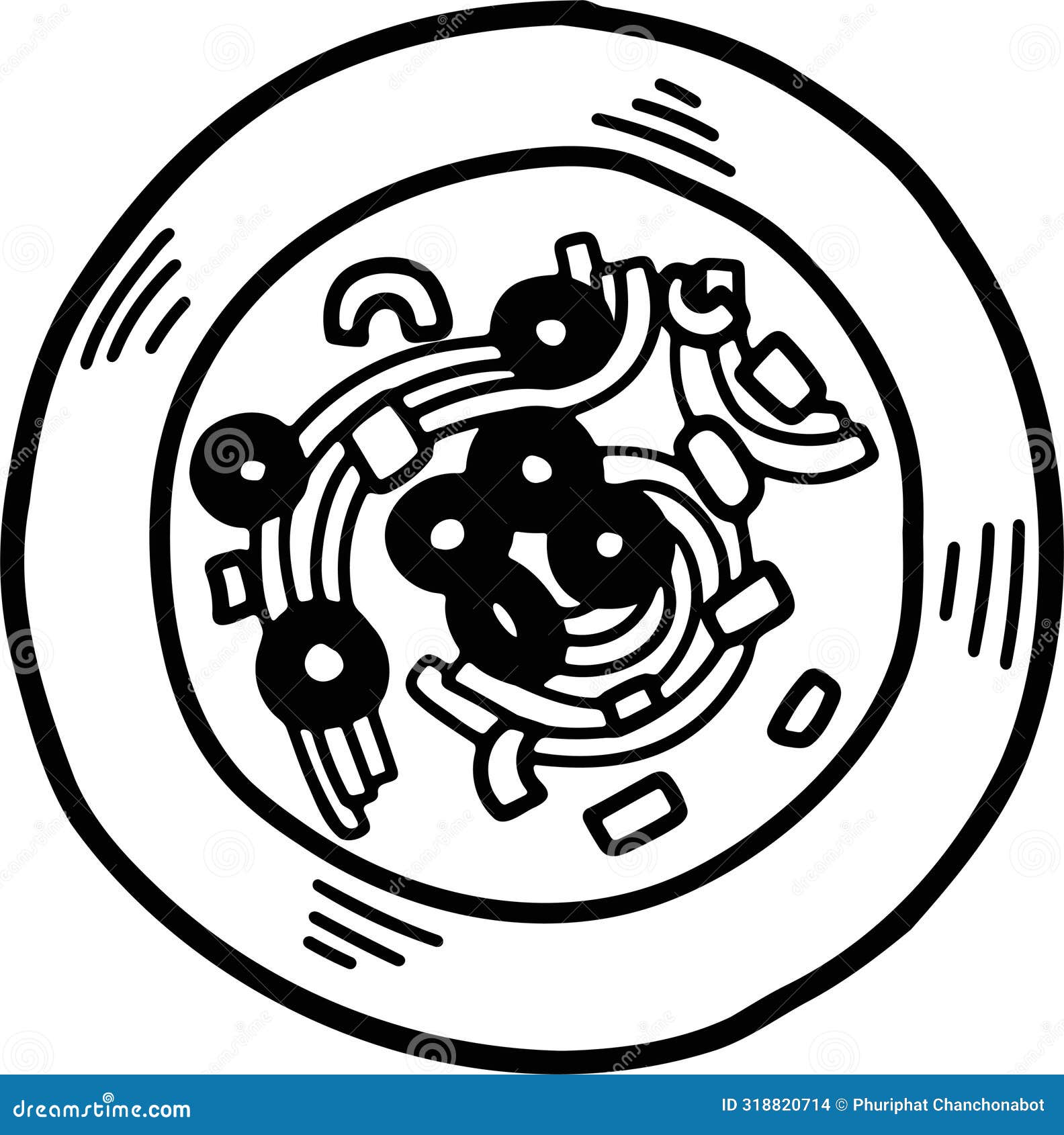 Delicious Spaghetti Hand Drawn in Line Style Stock Vector ...