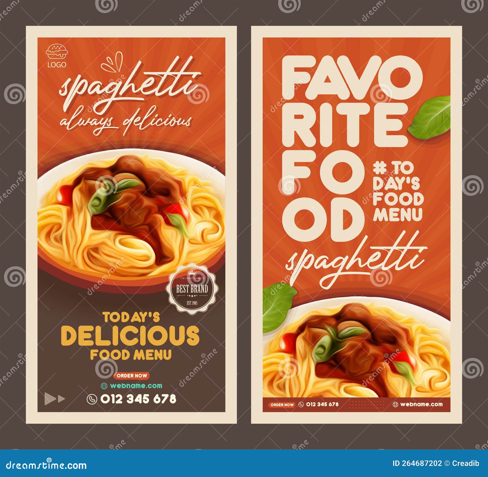 Delicious Spaghetti Pasta with Meatballs Ads Banner Design Template ...