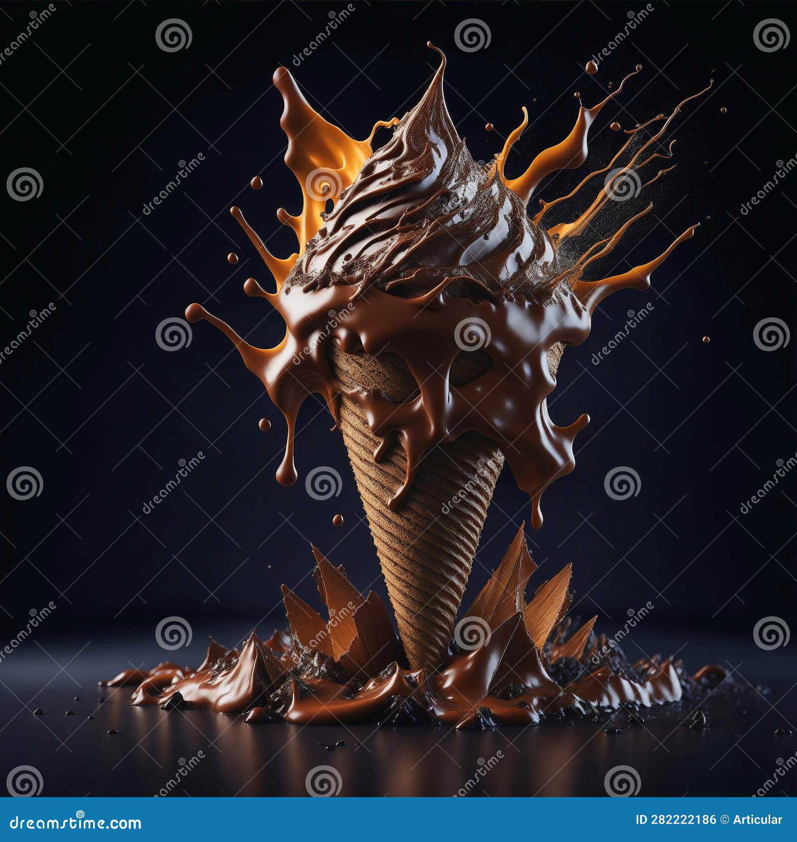 Delicious Splash Ice Cream Cone Design with Exploding and Liquify ...