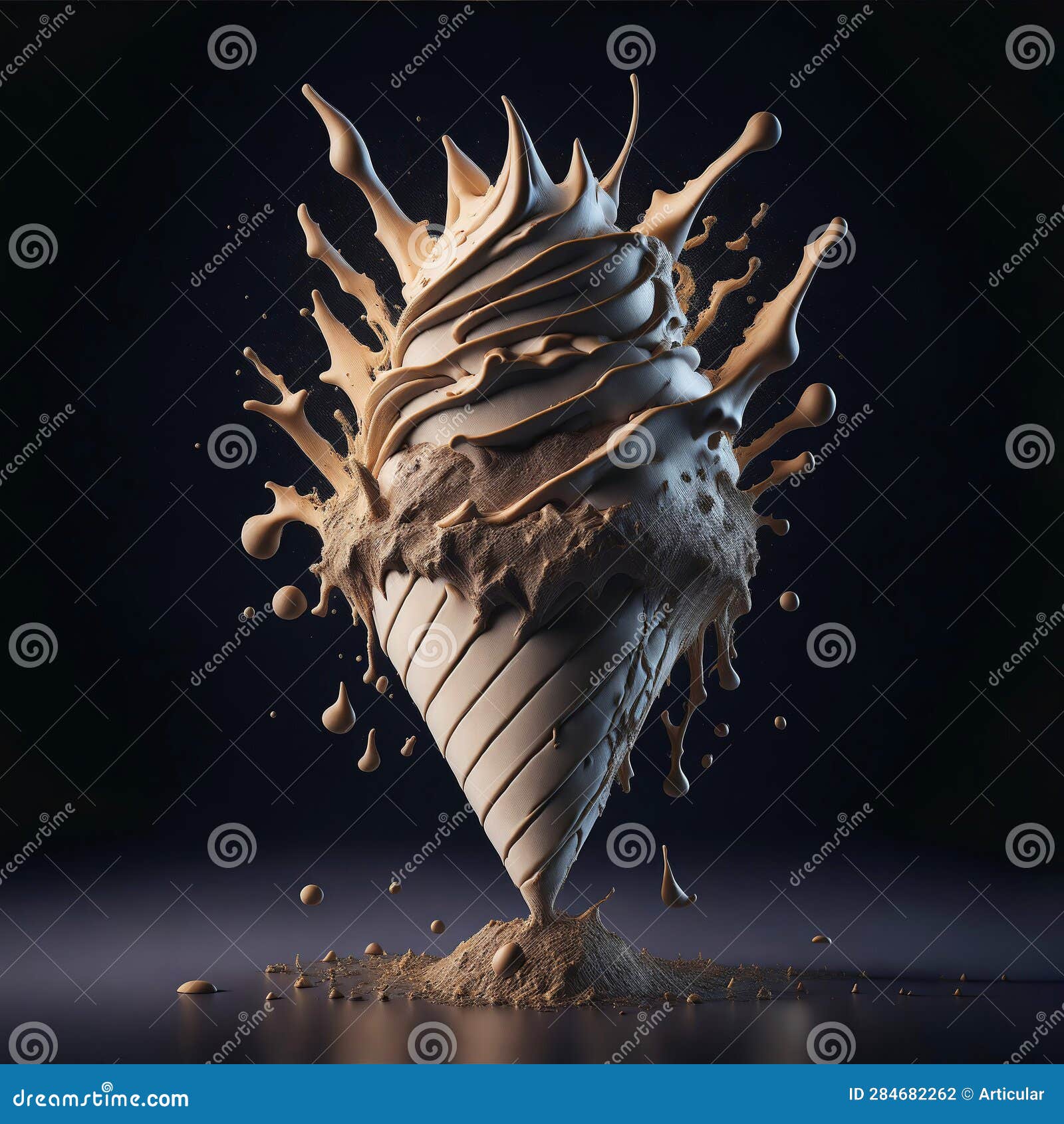 Delicious Splash Ice Cream Cone Design with Exploding and Liquify ...