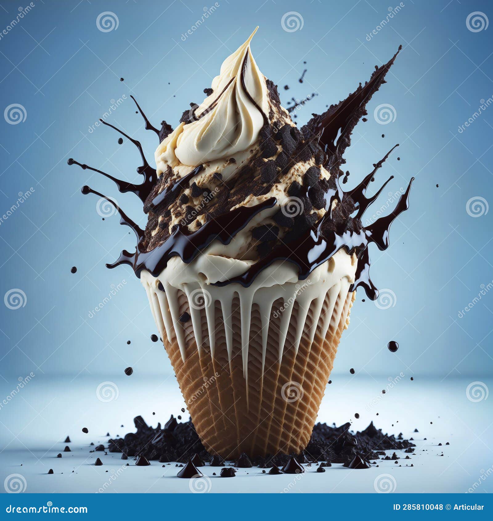Delicious Splash Ice Cream Cone Design with Exploding and Liquify ...