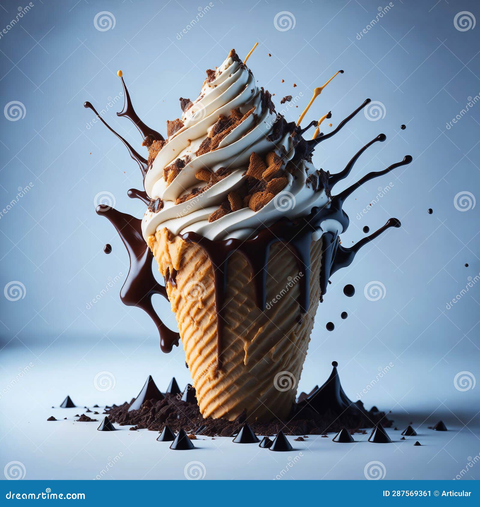 Delicious Splash Ice Cream Cone Design with Exploding and Liquify ...