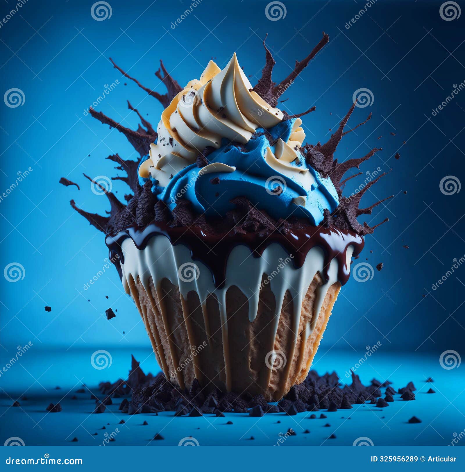 Delicious Splash Ice Cream Cone Design with Exploding and Liquify ...