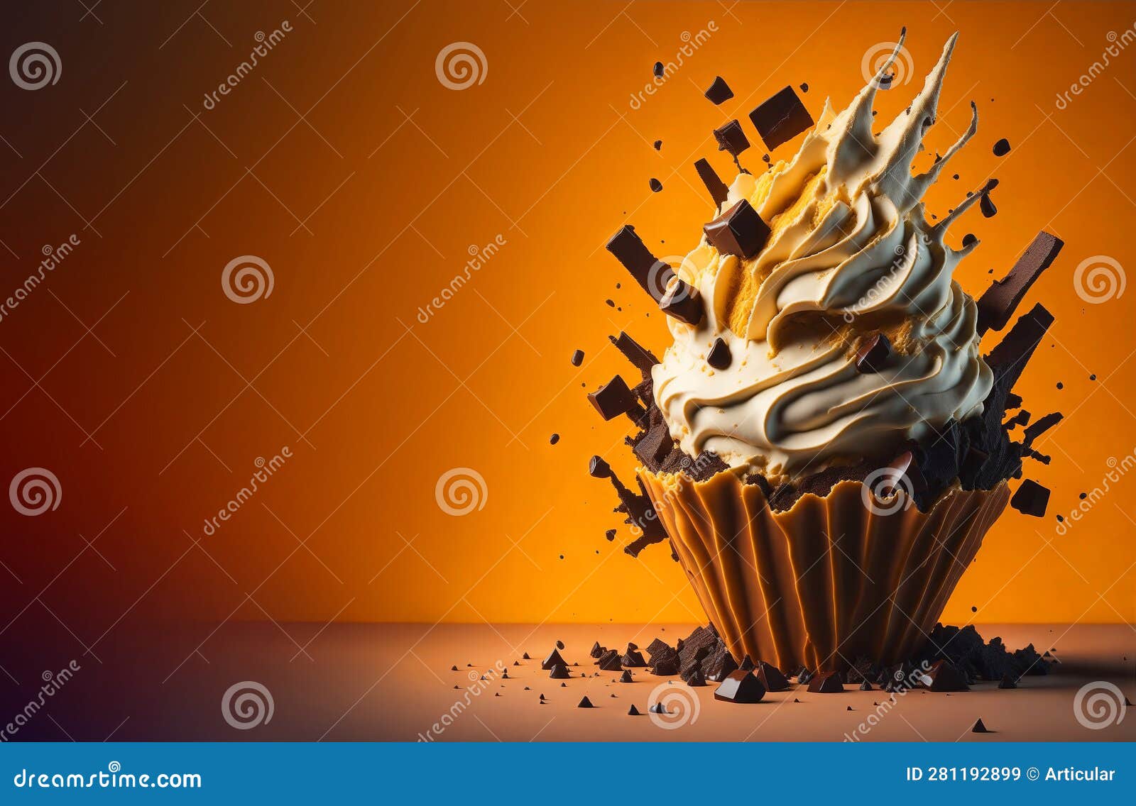 Delicious Splash Ice Cream Cone Design with Exploding and Liquify ...