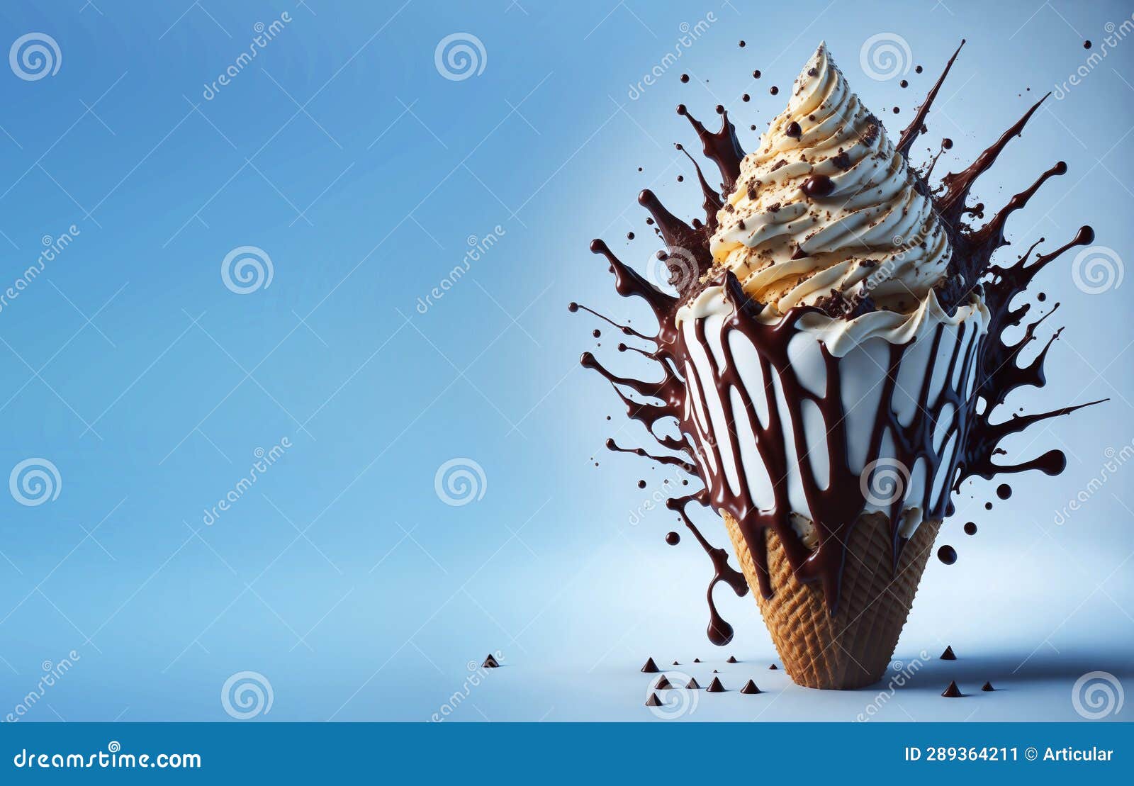 Delicious Splash Ice Cream Cone Design with Exploding and Liquify ...