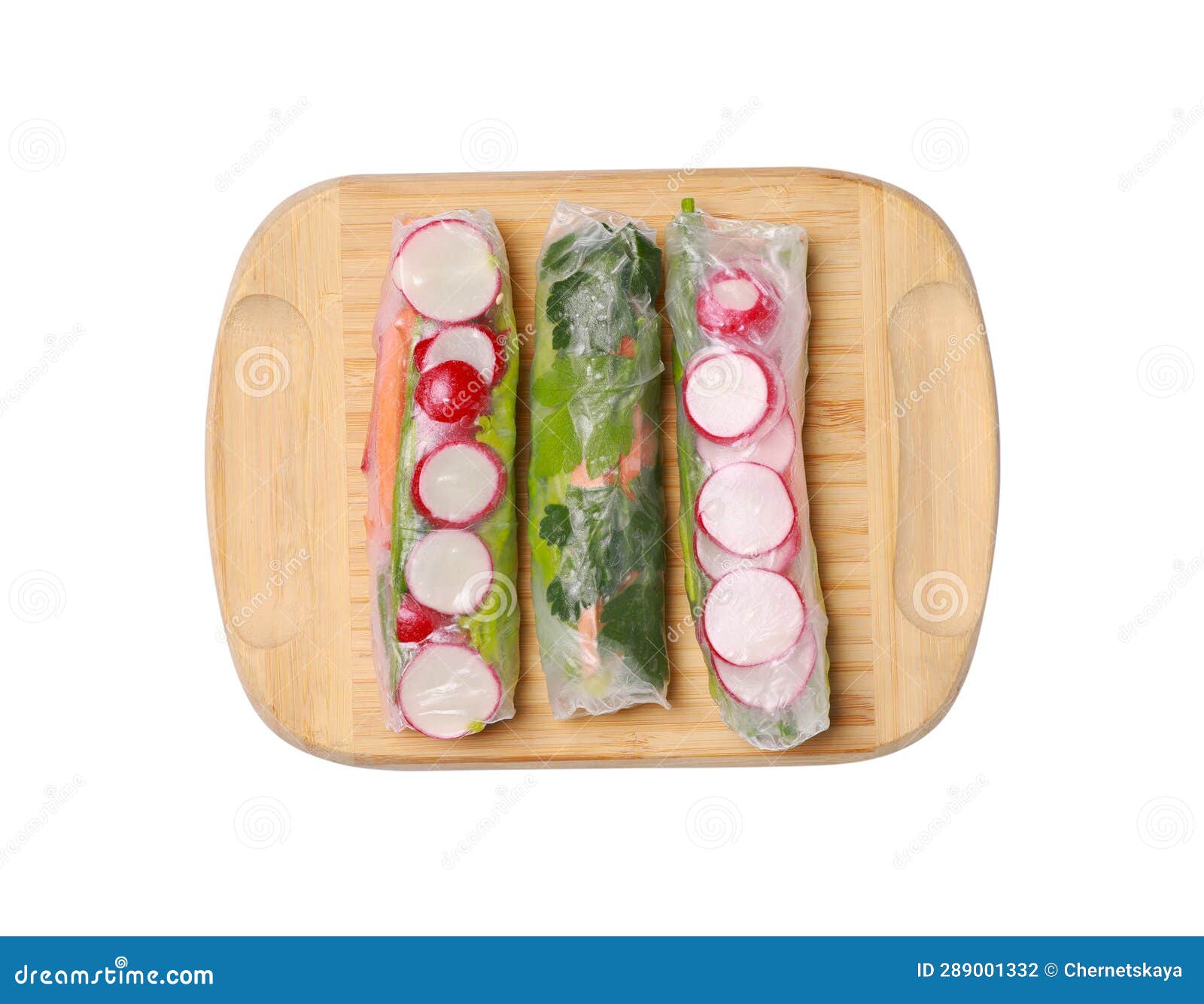 Delicious Spring Rolls Wrapped in Rice Paper Isolated on White, Top ...
